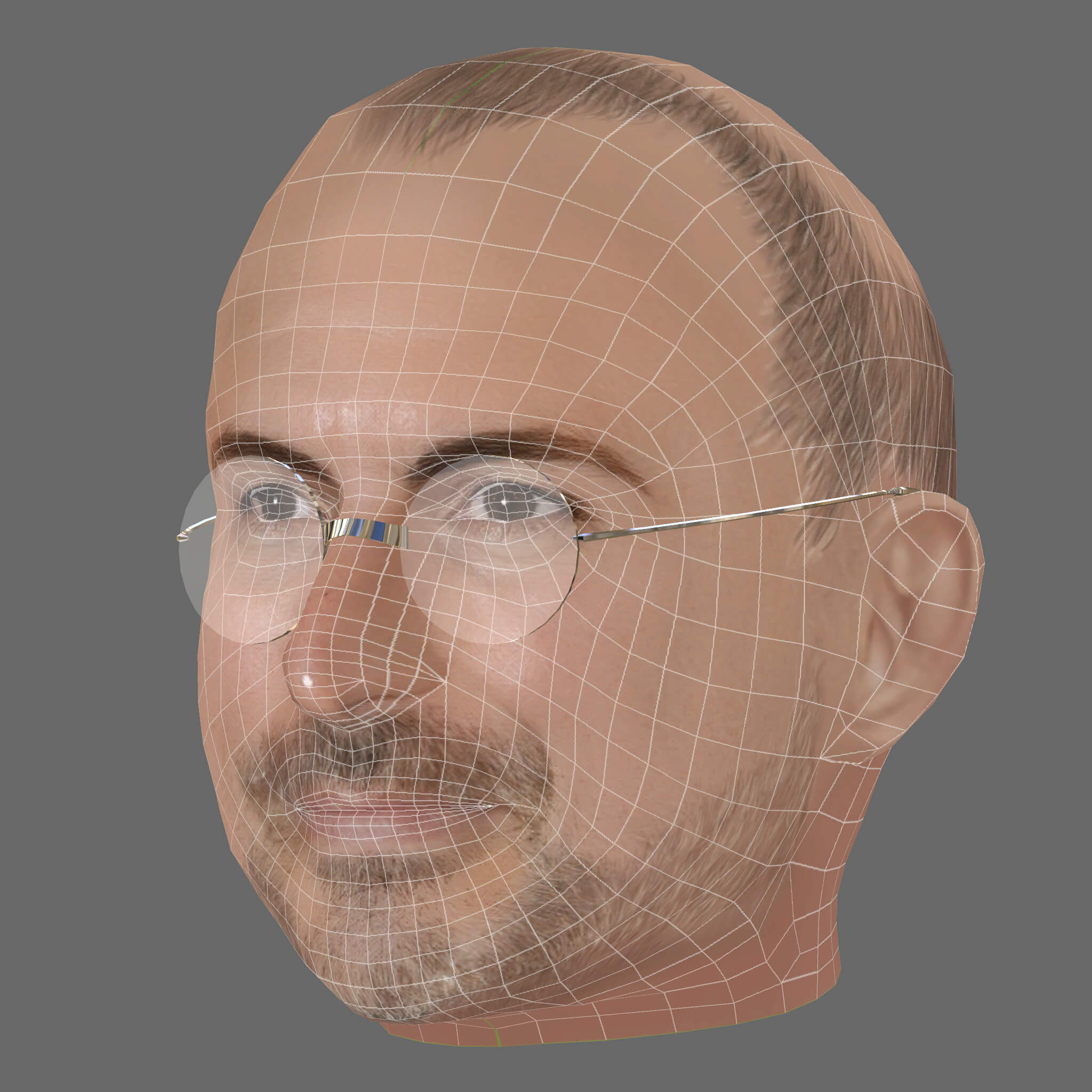 Steve Job Head - Low Poly Head for Game 3D Model by Nammichael