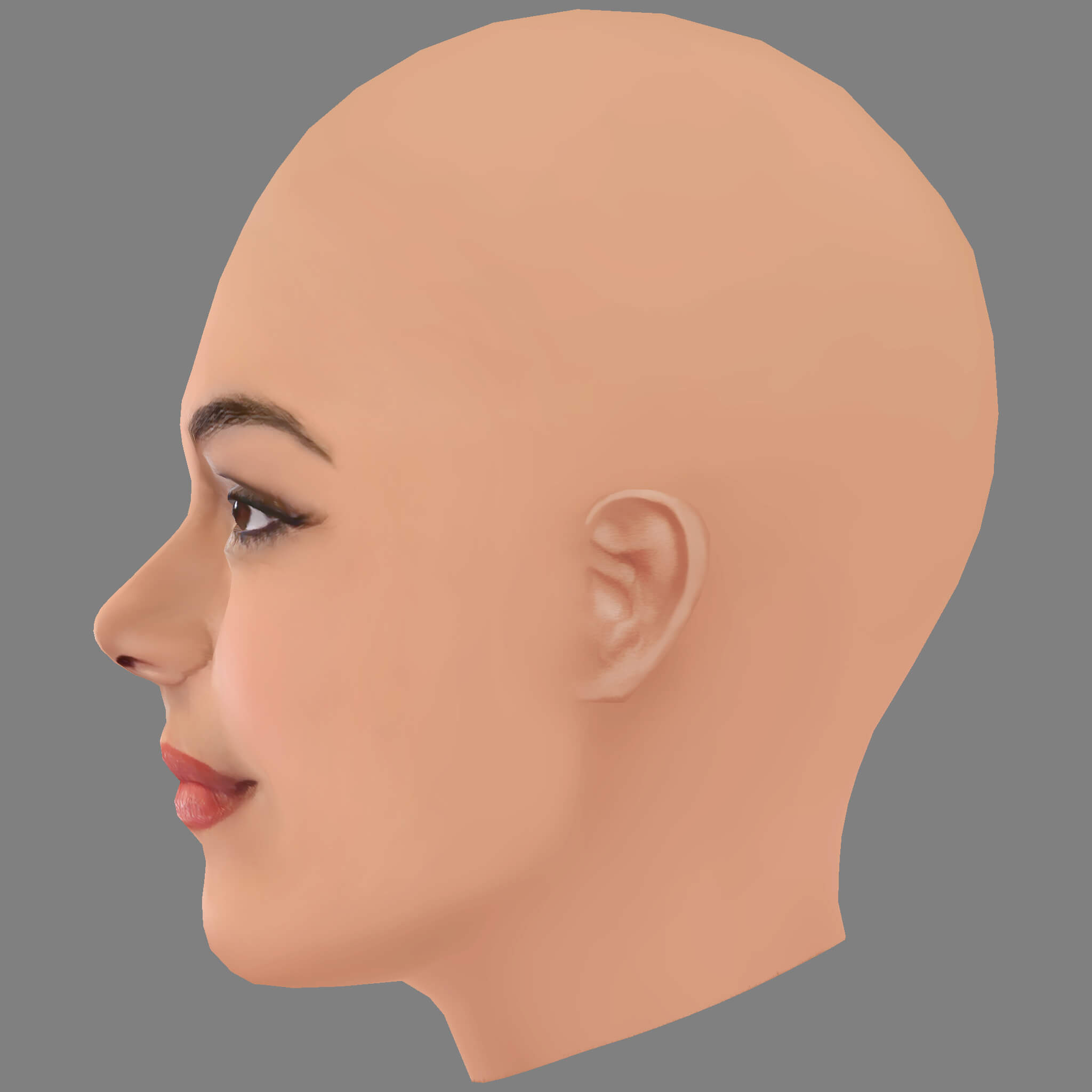 Taina Muller Head - No Hair - Low Poly Head for Game 3D Model by Nammichael