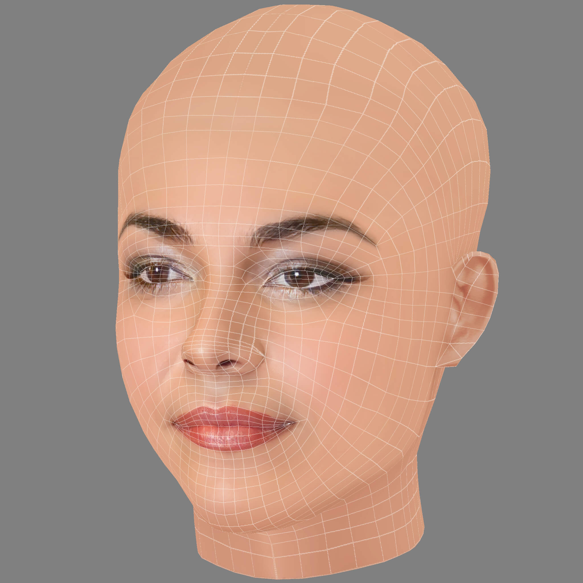 Taina Muller Head - No Hair - Low Poly Head for Game 3D Model by Nammichael