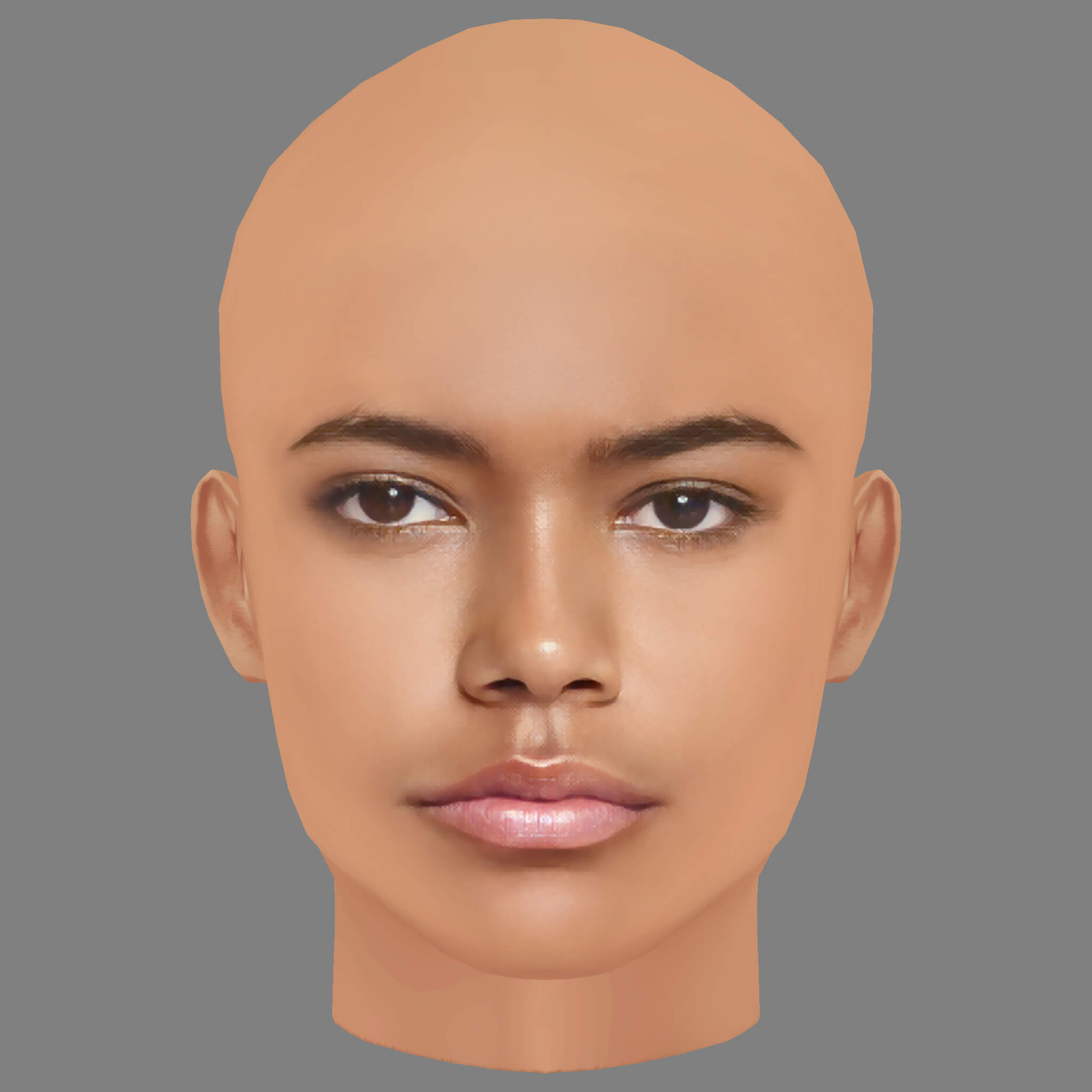 Tamara Smart Head - No Hair - Low Poly Head for Game 3D Model by Nammichael