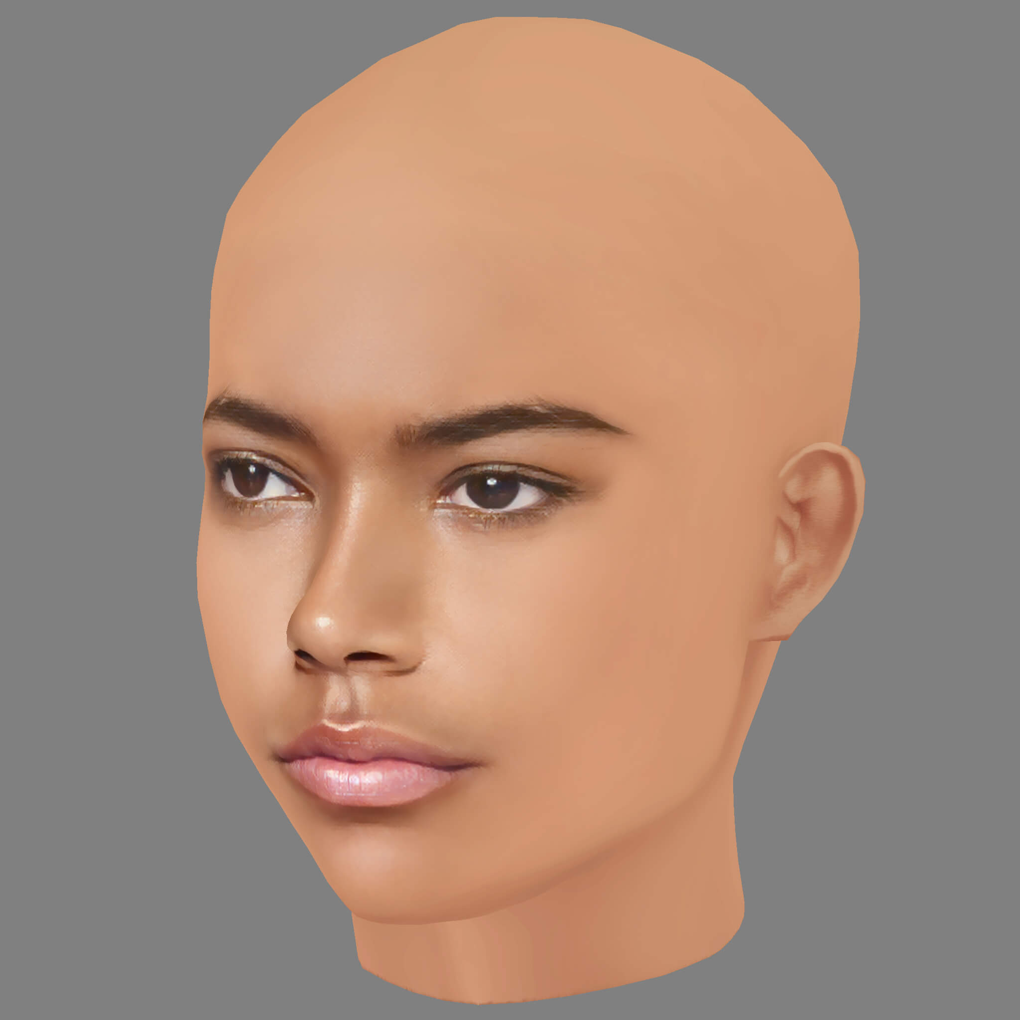 Tamara Smart Head - No Hair - Low Poly Head for Game 3D Model by Nammichael