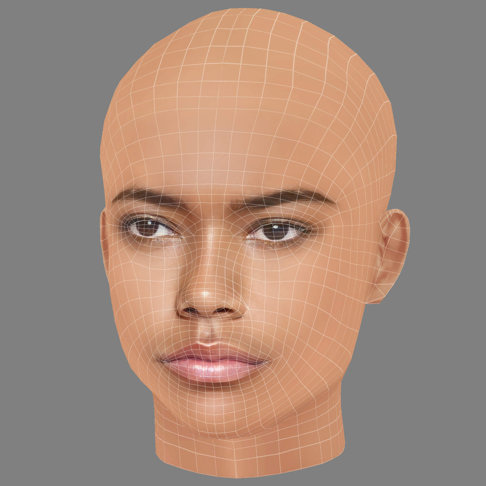 Tamara Smart Head - No Hair - Low Poly Head for Game 3D Model by Nammichael