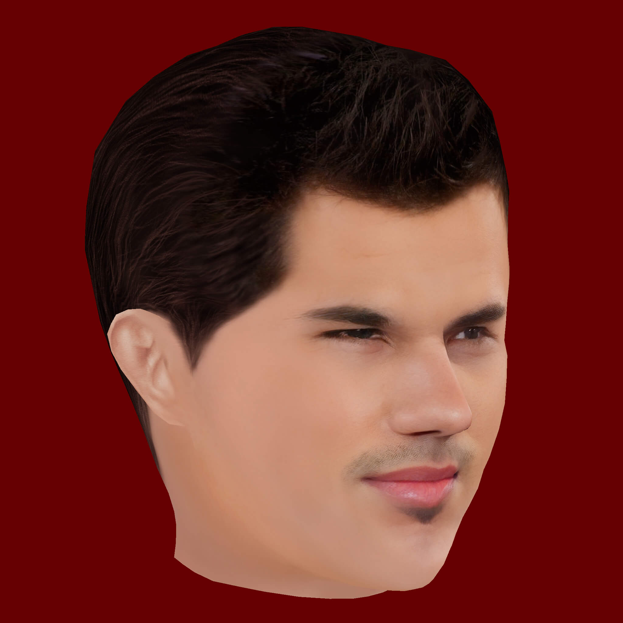 Taylor Lautner Head - Low Poly Head for Game Low Poly 3D Model by ...