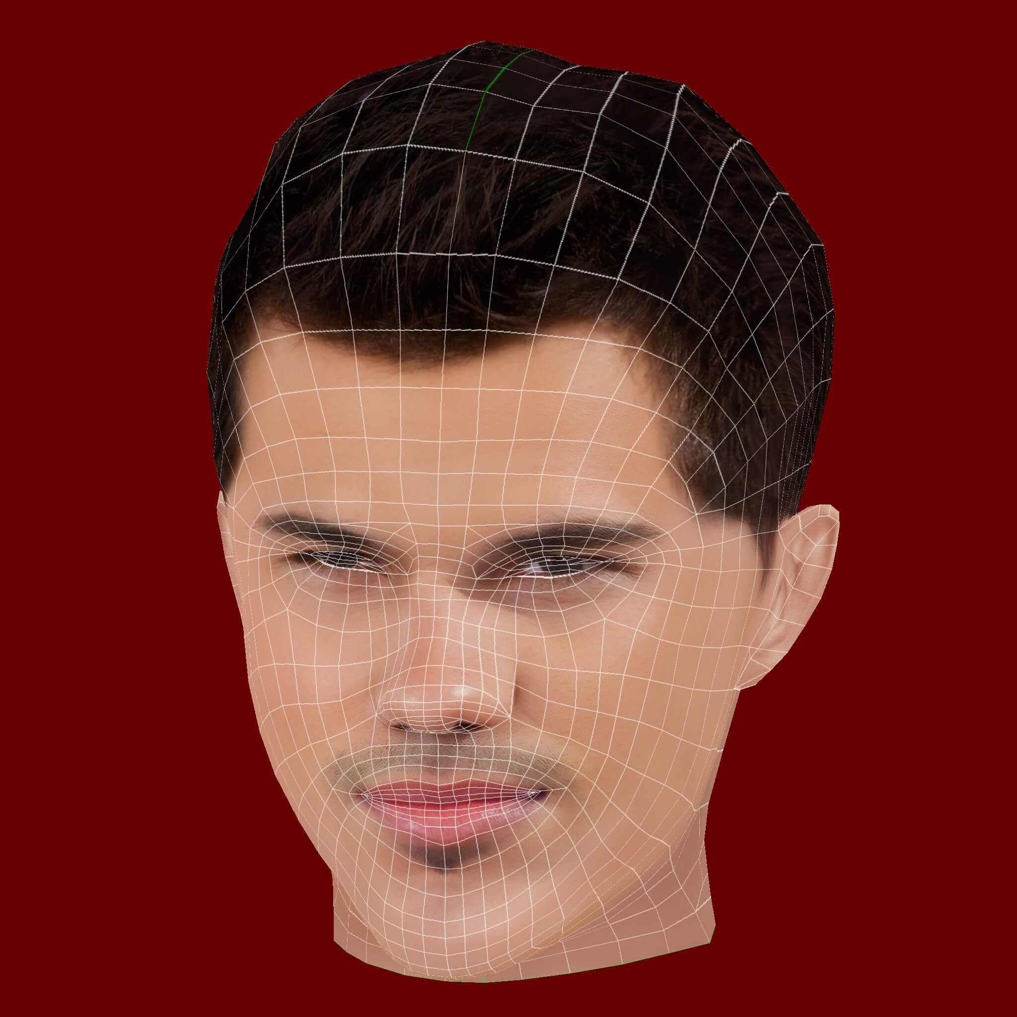 Taylor Lautner Head - Low Poly Head for Game Low Poly 3D Model by ...