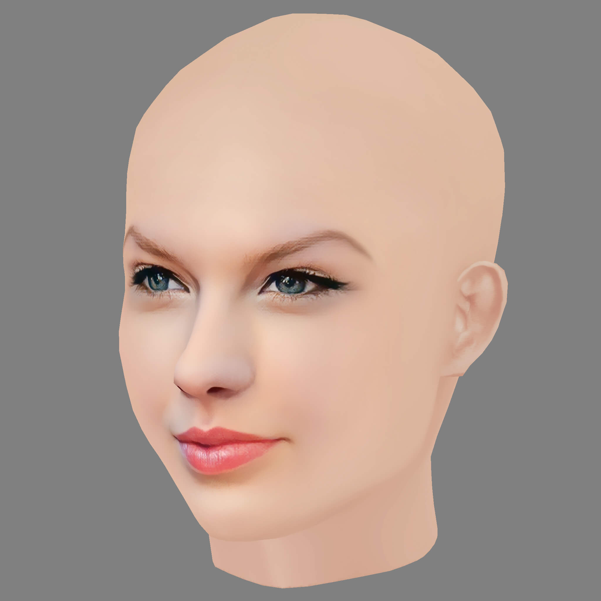 Taylor Swift Head - No Hair - Low Poly Head for Game 3D Model by Nammichael