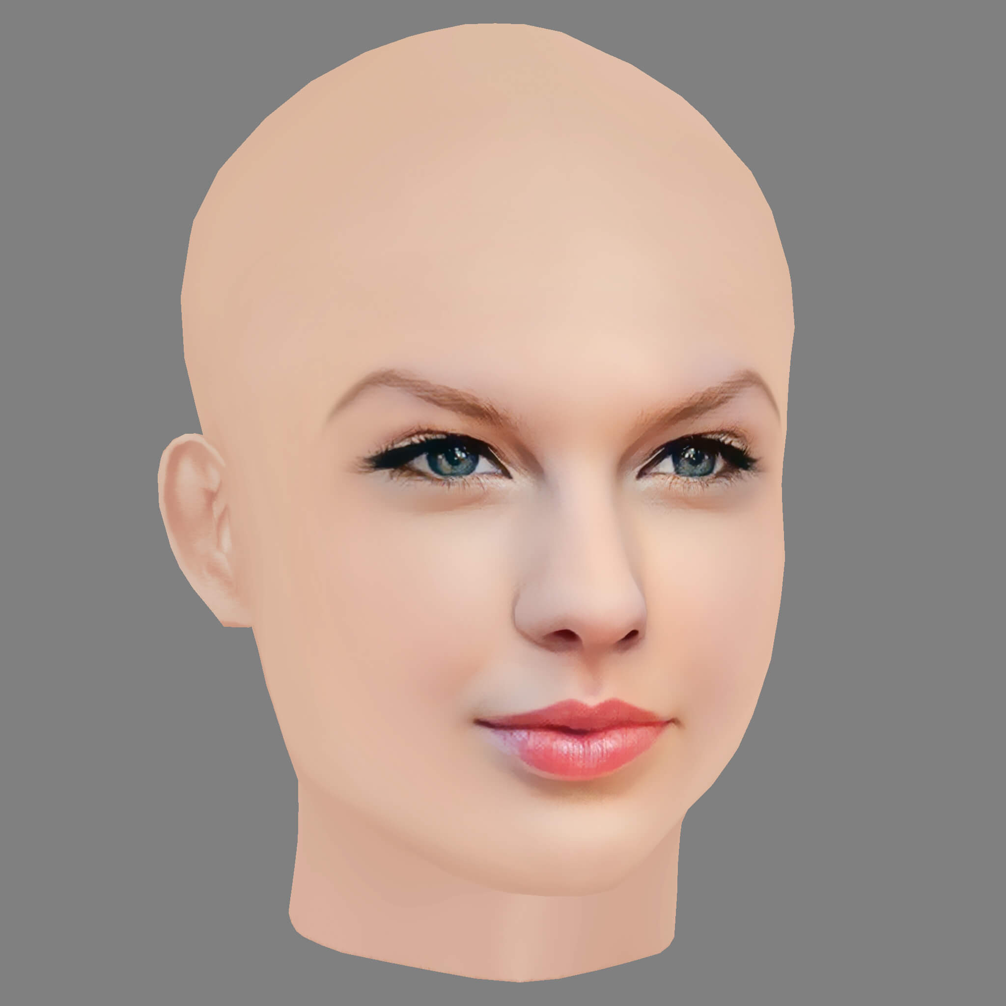Taylor Swift Head - No Hair - Low Poly Head for Game 3D Model by Nammichael