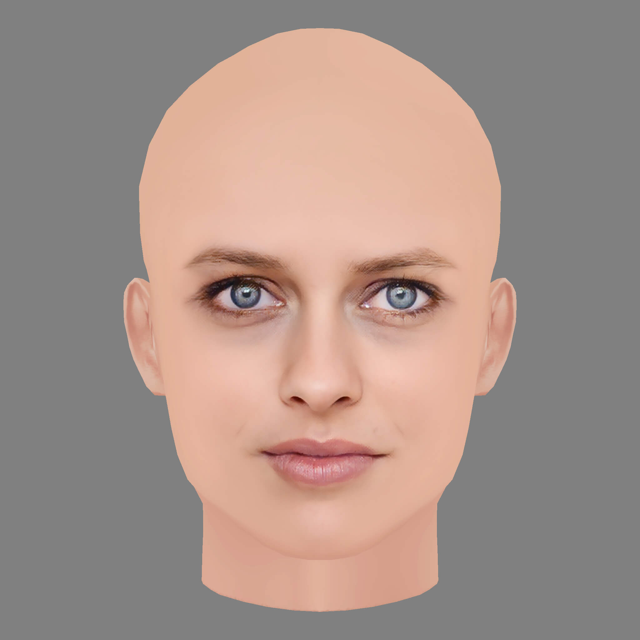 Teresa Palmer Head - No Hair - Low Poly Head for Game 3D Model by ...