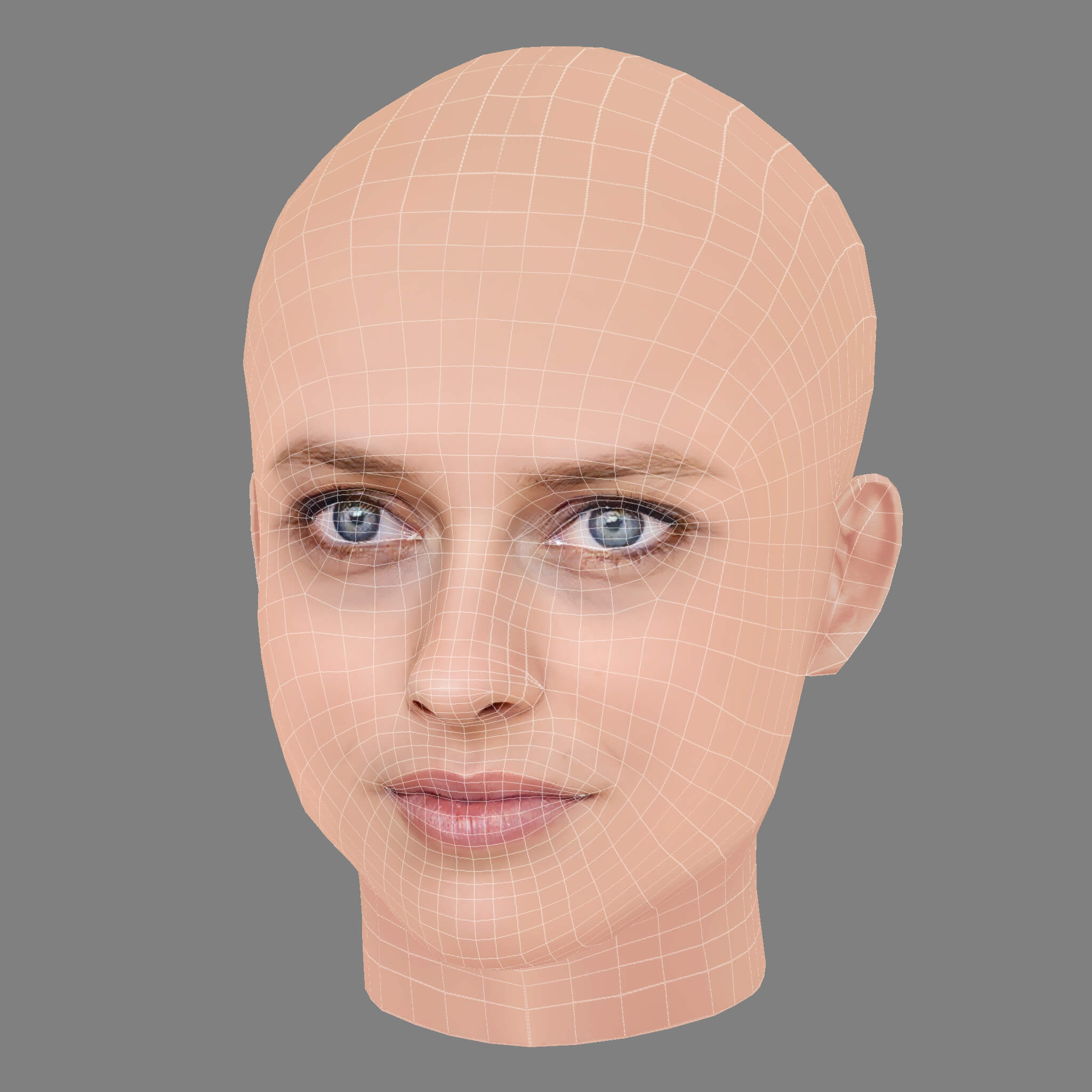 Teresa Palmer Head - No Hair - Low Poly Head for Game 3D Model by ...
