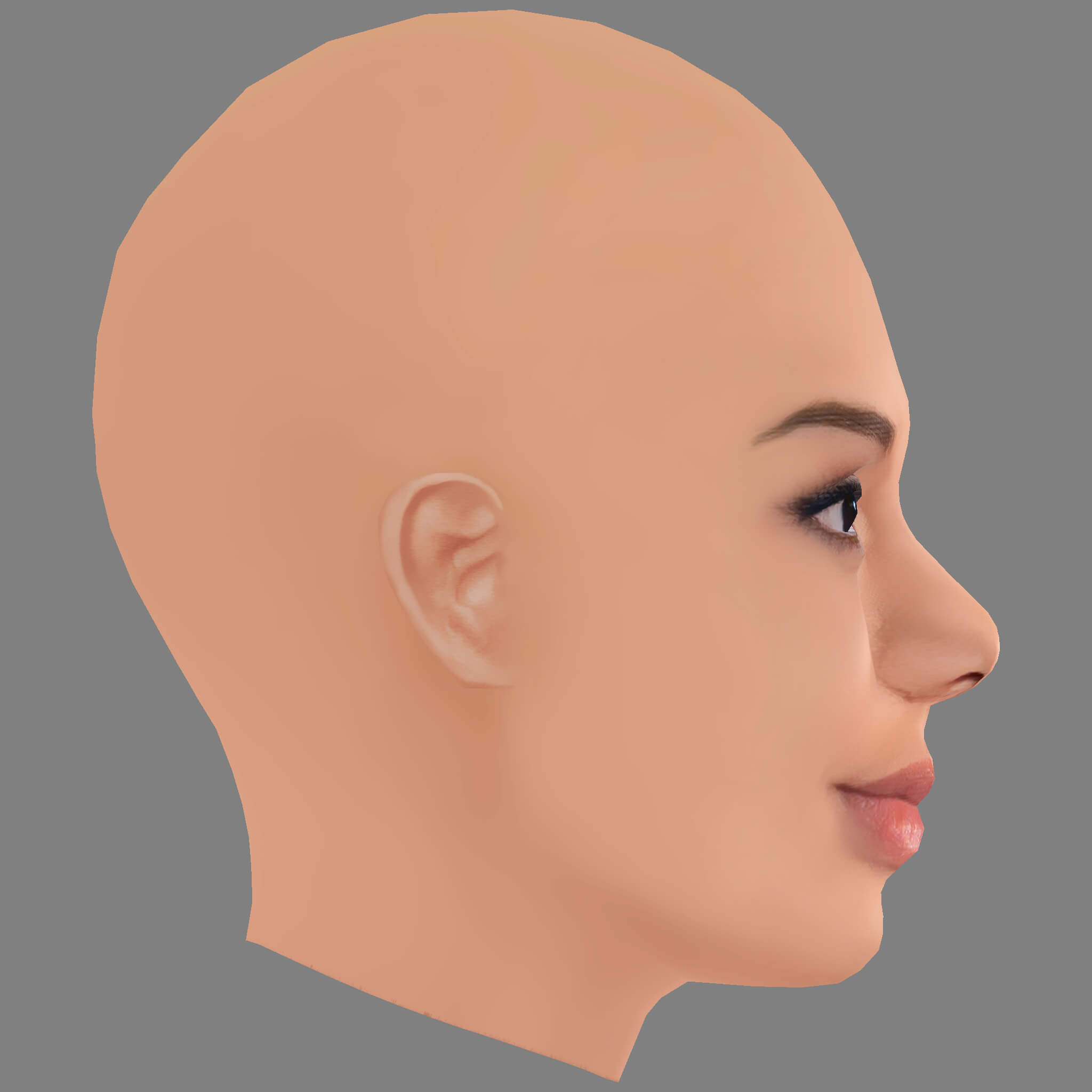 Tessa Thompson Head - No Hair - Low Poly Head for Game 3D Model by ...