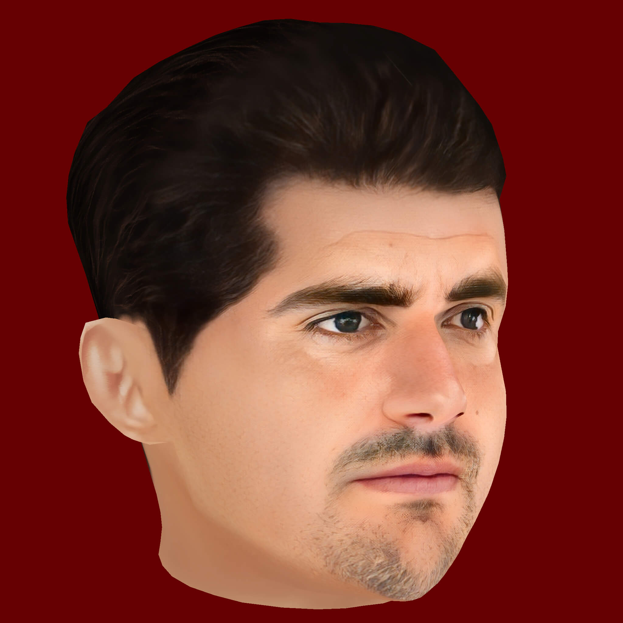 Thibaut Courtois Head - Low Poly Head for Game 3D Model by Nammichael