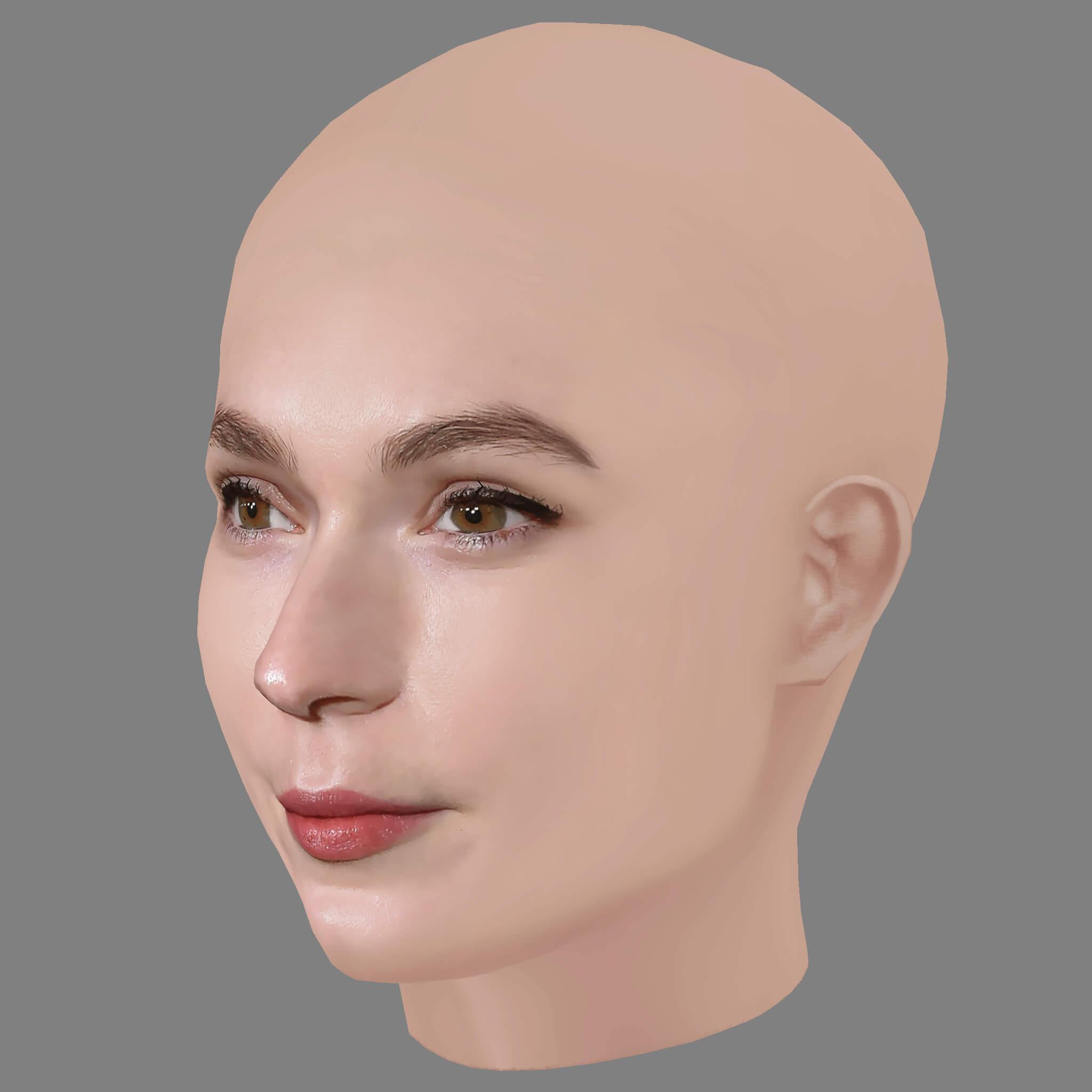 Tilda Cobham-Hervey Head - No Hair - Low Poly Head for Game 3D Model by ...