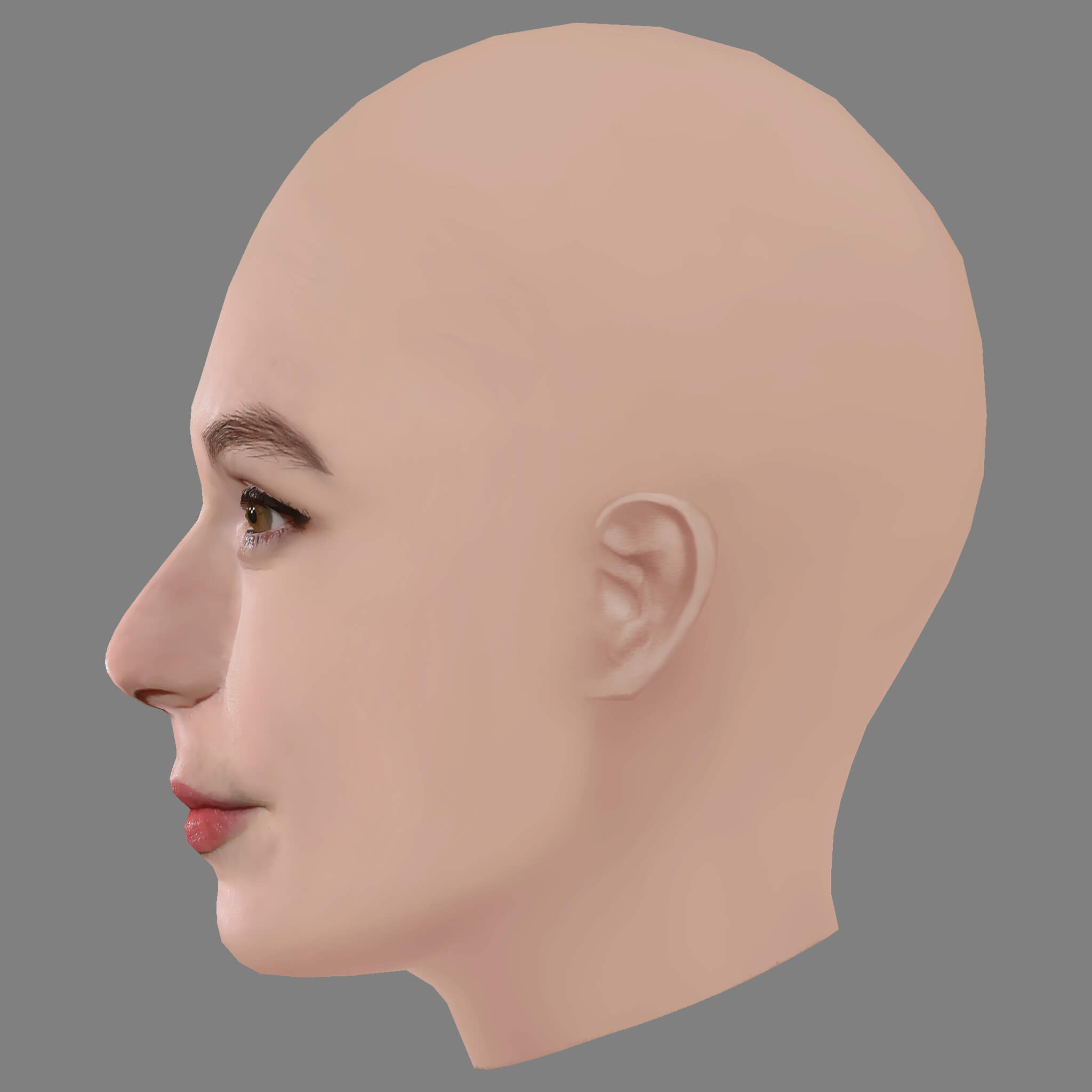 Tilda Cobham-Hervey Head - No Hair - Low Poly Head for Game 3D Model by ...