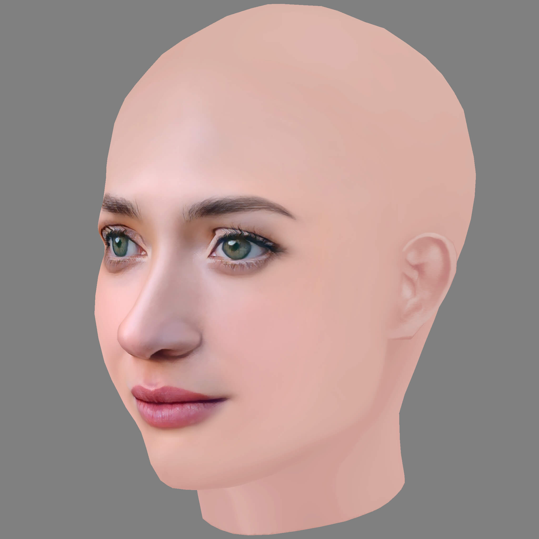 Tilly Keeper Head - No Hair - Low Poly Head for Game 3D Model by Nammichael