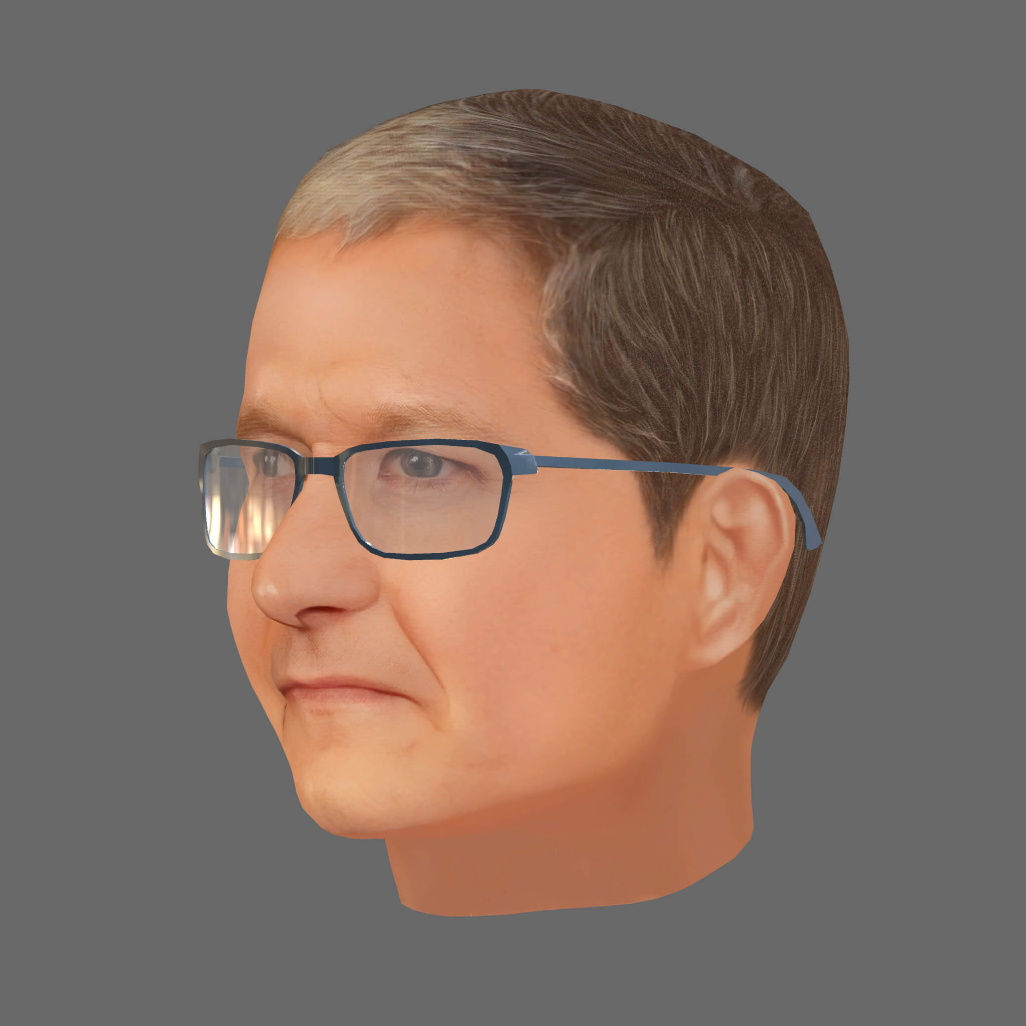 Tim Cook Head - Low Poly Head for Game 3D Model by Nammichael