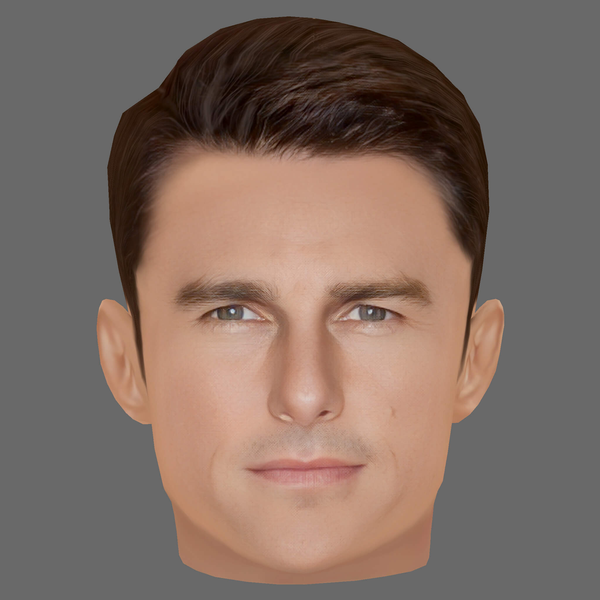 Tom Cruise Head - Low Poly Head for Game 3D Model by Nammichael