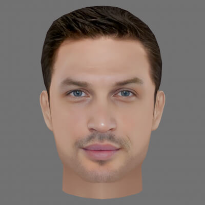 Tom Hardy Head - Low Poly Head for Game 3D Model by Nammichael