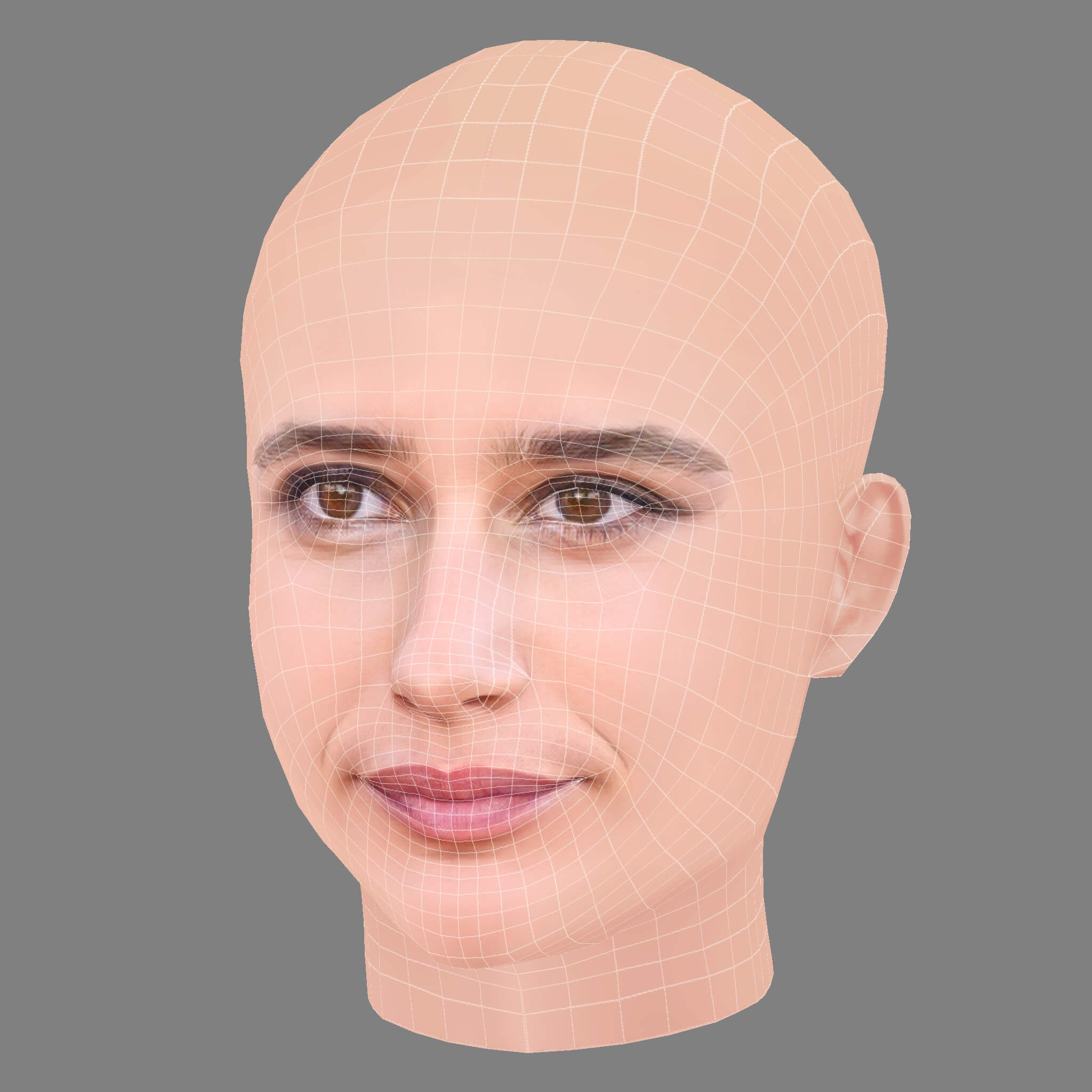 Valentina Belle Head - No Hair - Low Poly Head for Game 3D Model by ...