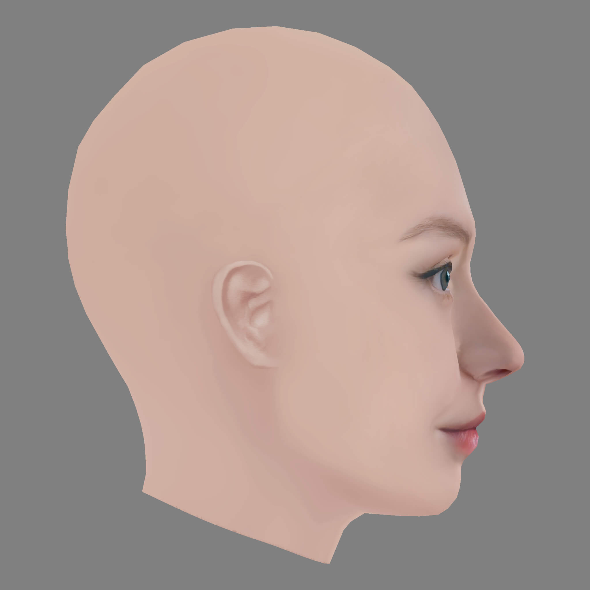 Viktoriya Agalakova Head - No Hair - Low Poly Head for Game 3D Model by ...