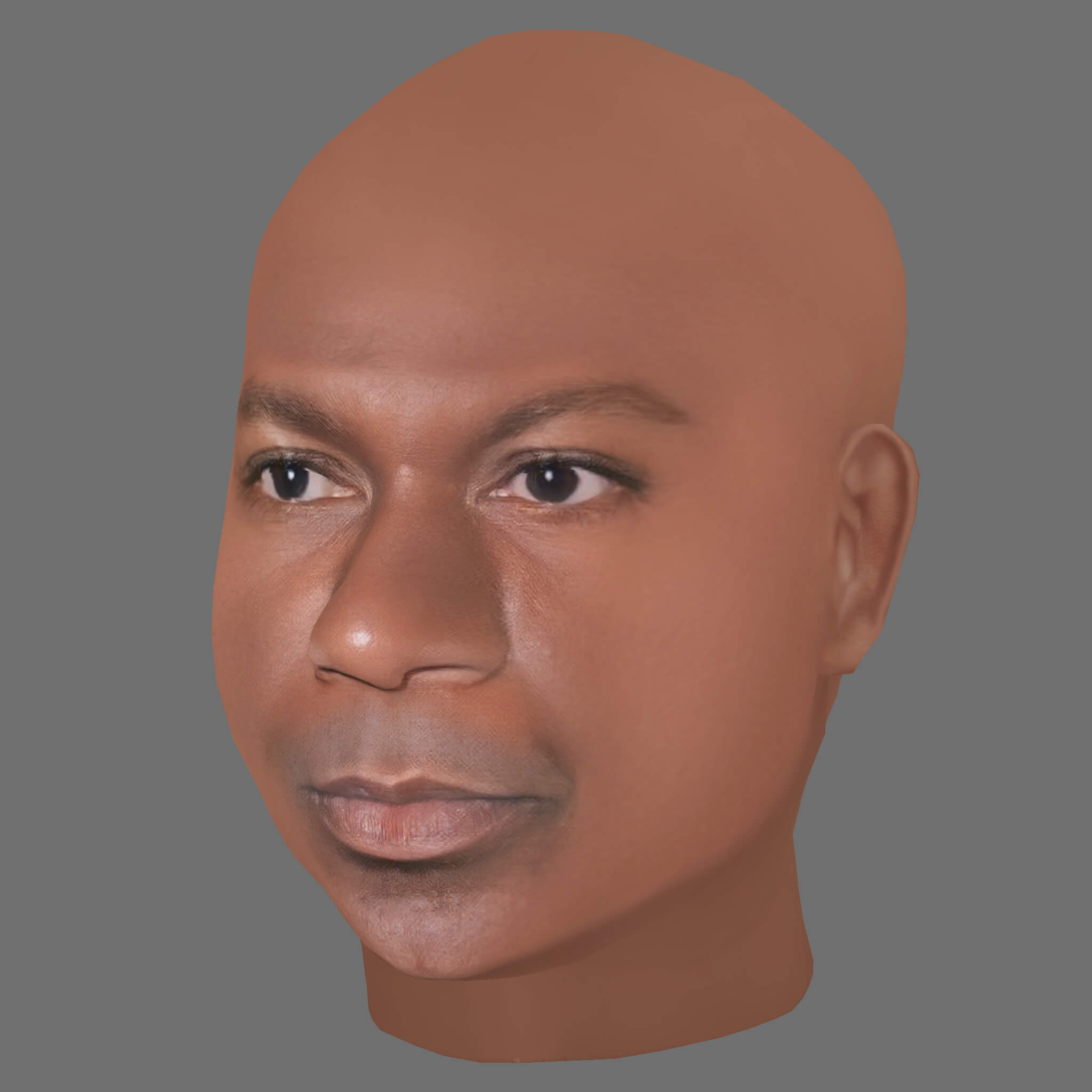 Ving Rhames Head - Low Poly Head for Game 3D Model by Nammichael
