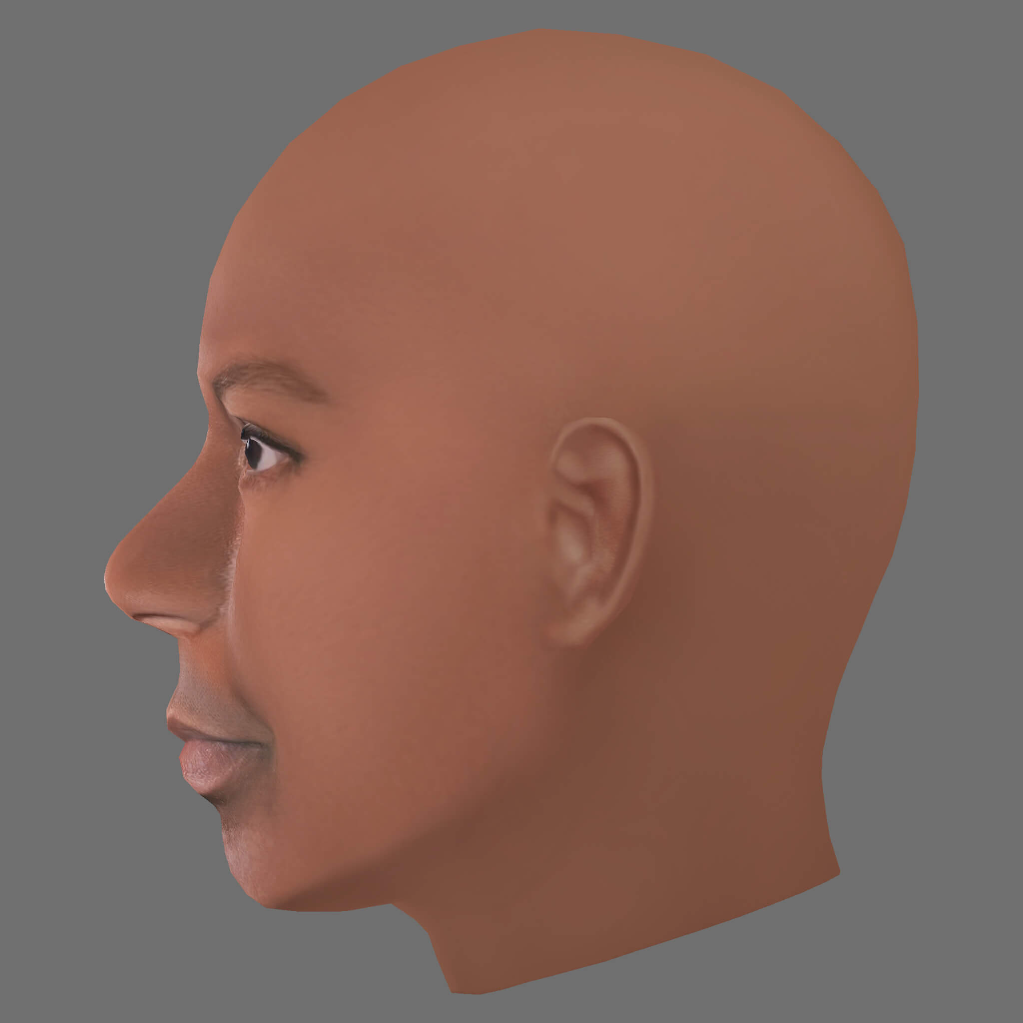 Ving Rhames Head - Low Poly Head for Game 3D Model by Nammichael