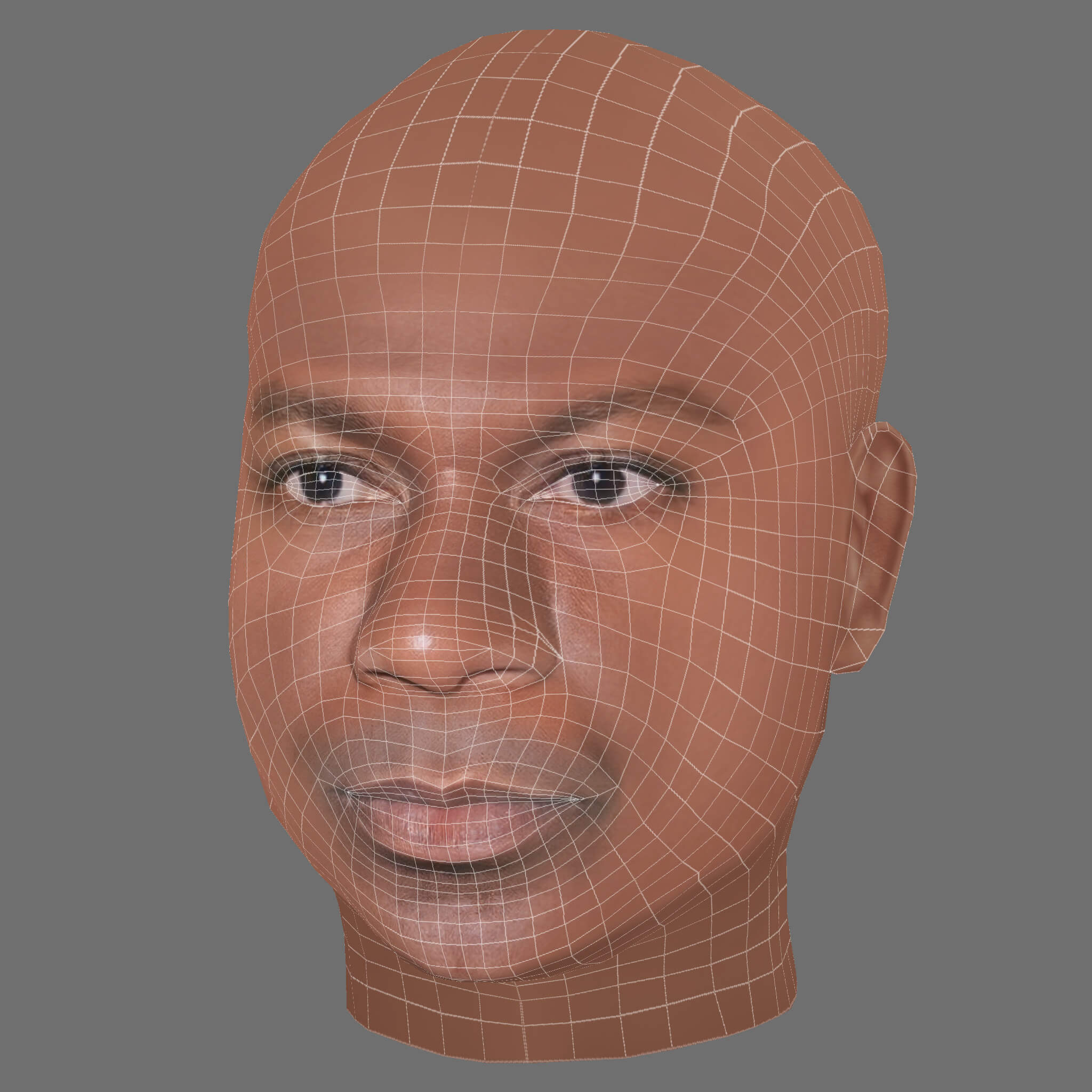 Ving Rhames Head - Low Poly Head for Game 3D Model by Nammichael