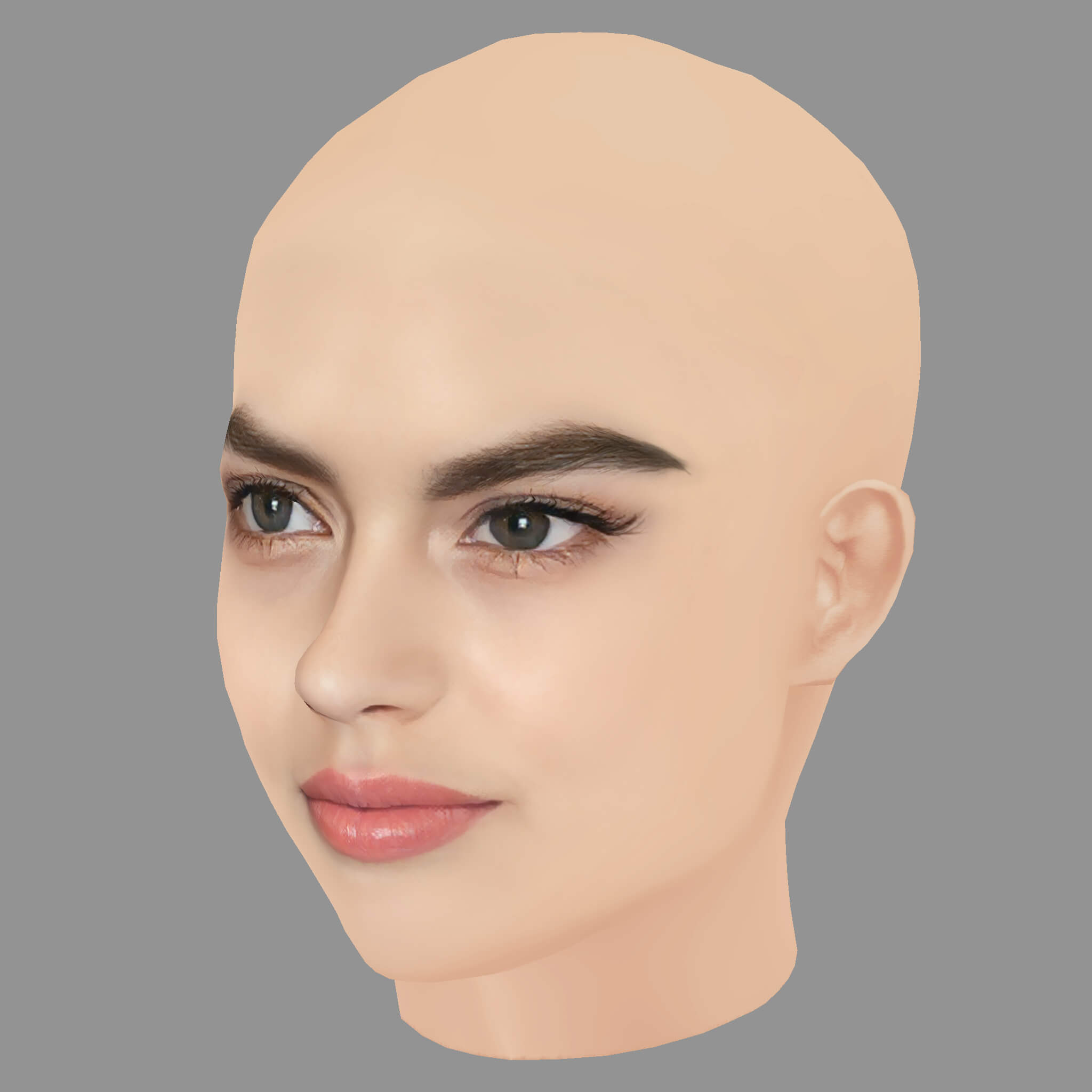 Vladislava Evtushenko Head - No Hair - Low Poly Head for Gam 3D Model ...