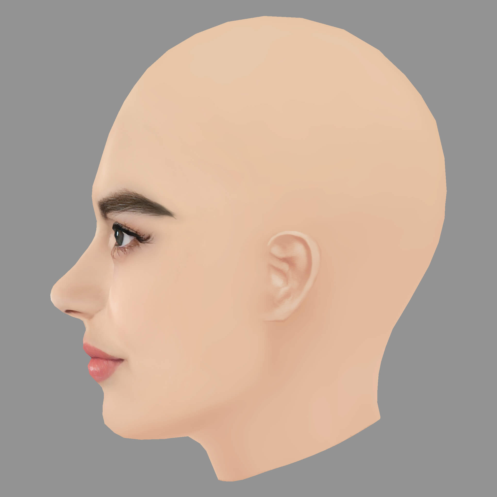 Vladislava Evtushenko Head - No Hair - Low Poly Head for Gam 3D Model ...