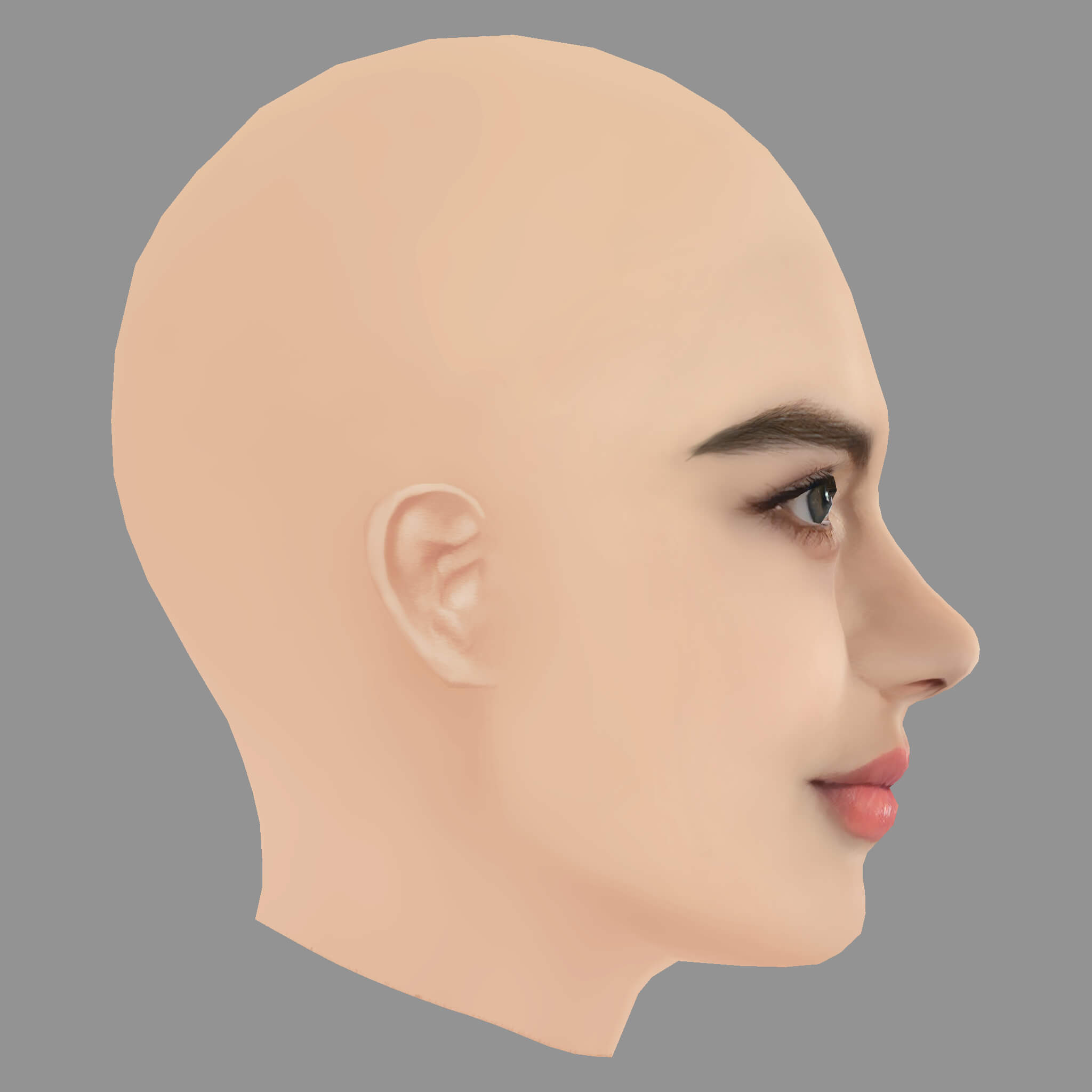 Vladislava Evtushenko Head - No Hair - Low Poly Head for Gam 3D Model ...