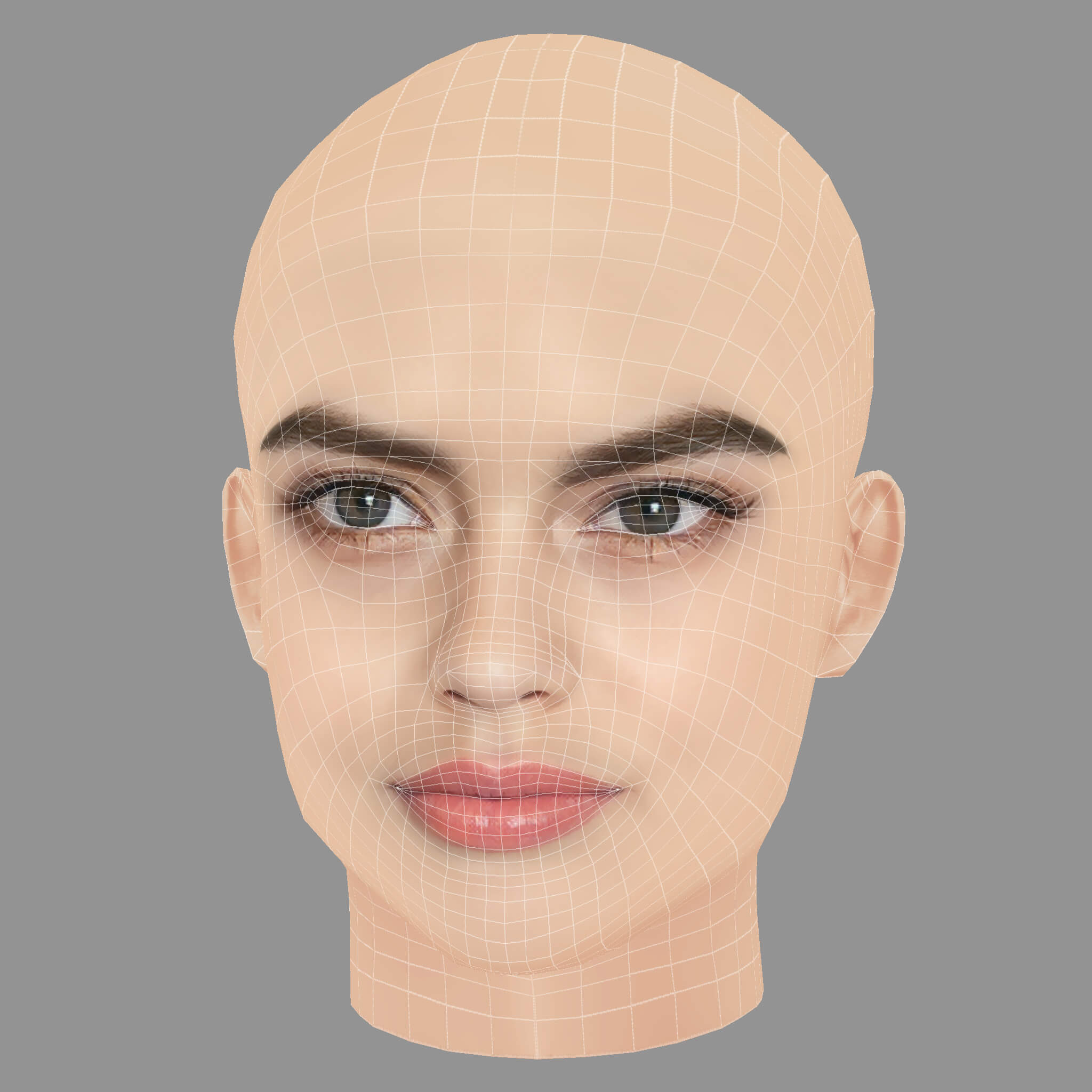 Vladislava Evtushenko Head - No Hair - Low Poly Head for Gam 3D Model ...