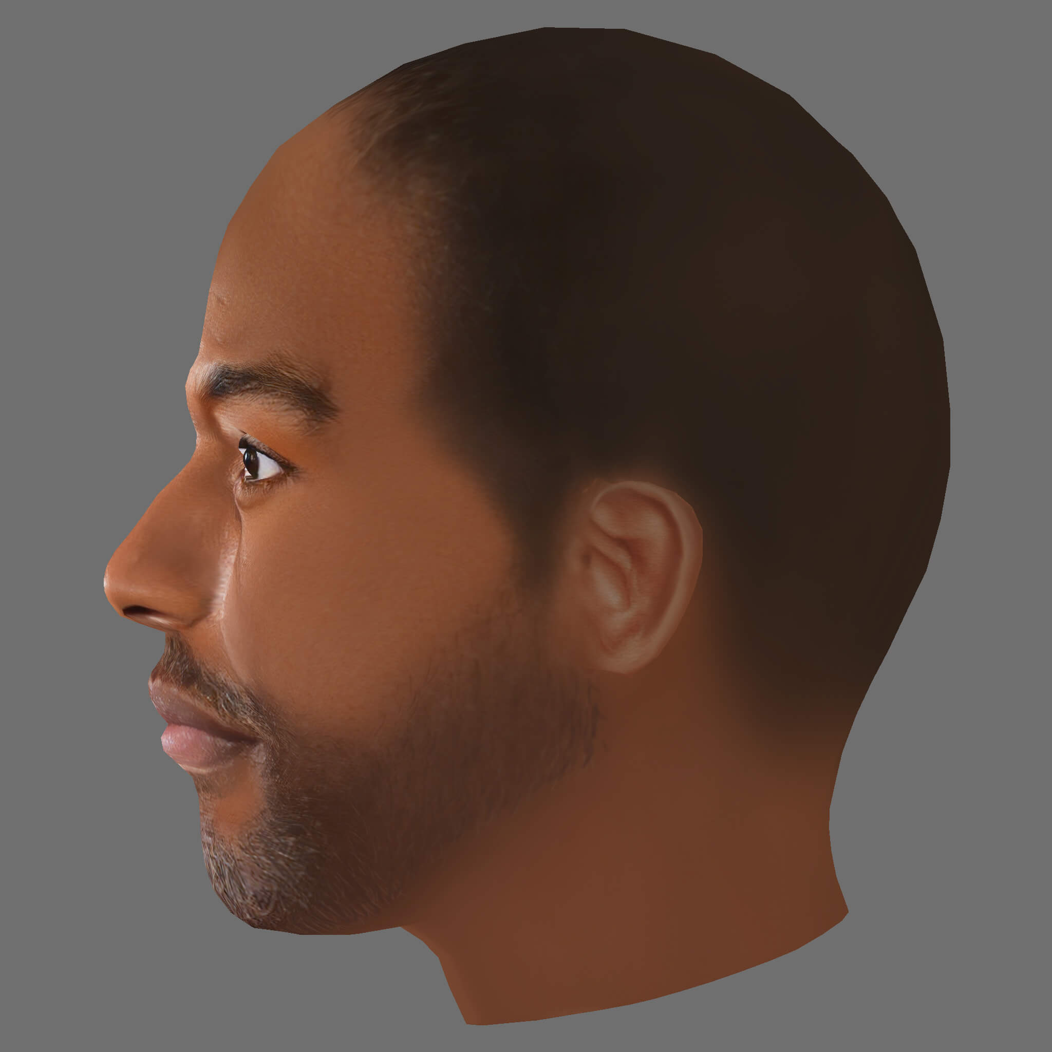 Yahya Abdul-Mateen II Head - Low Poly Head for Game 3D Model by Nammichael