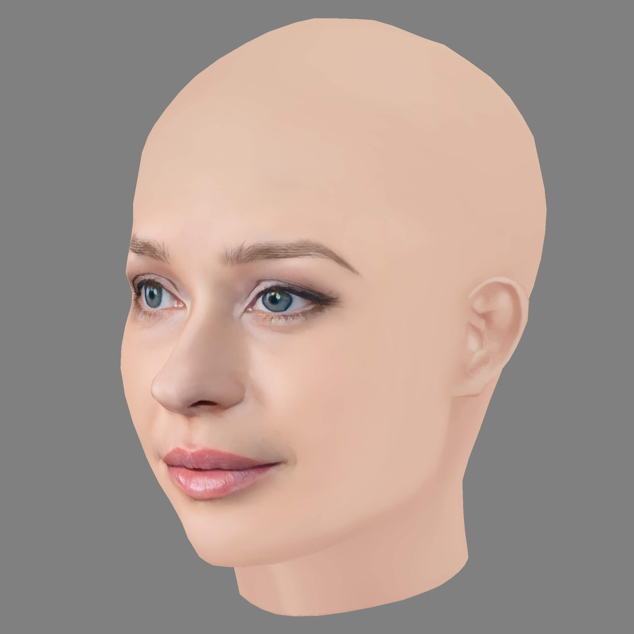 Yuliya Peresild Head - No Hair - Low Poly Head for Game 3D Model by Nammichael