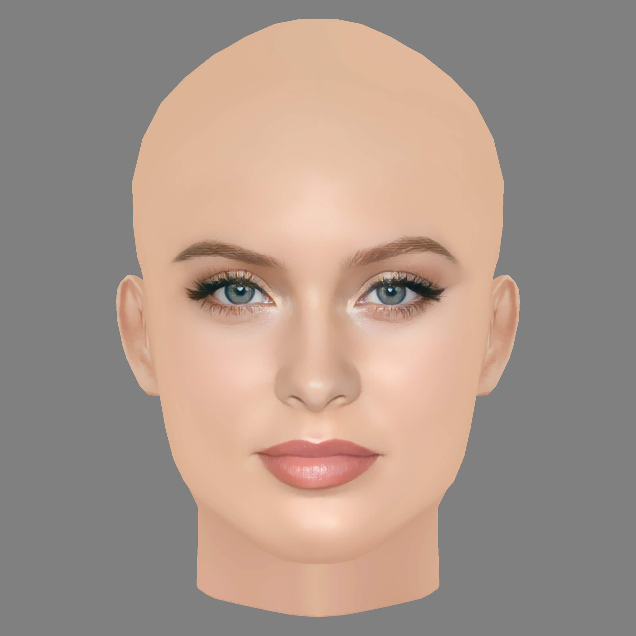 Zara Larsson Head - No Hair - Low Poly Head for Game 3D Model by Nammichael