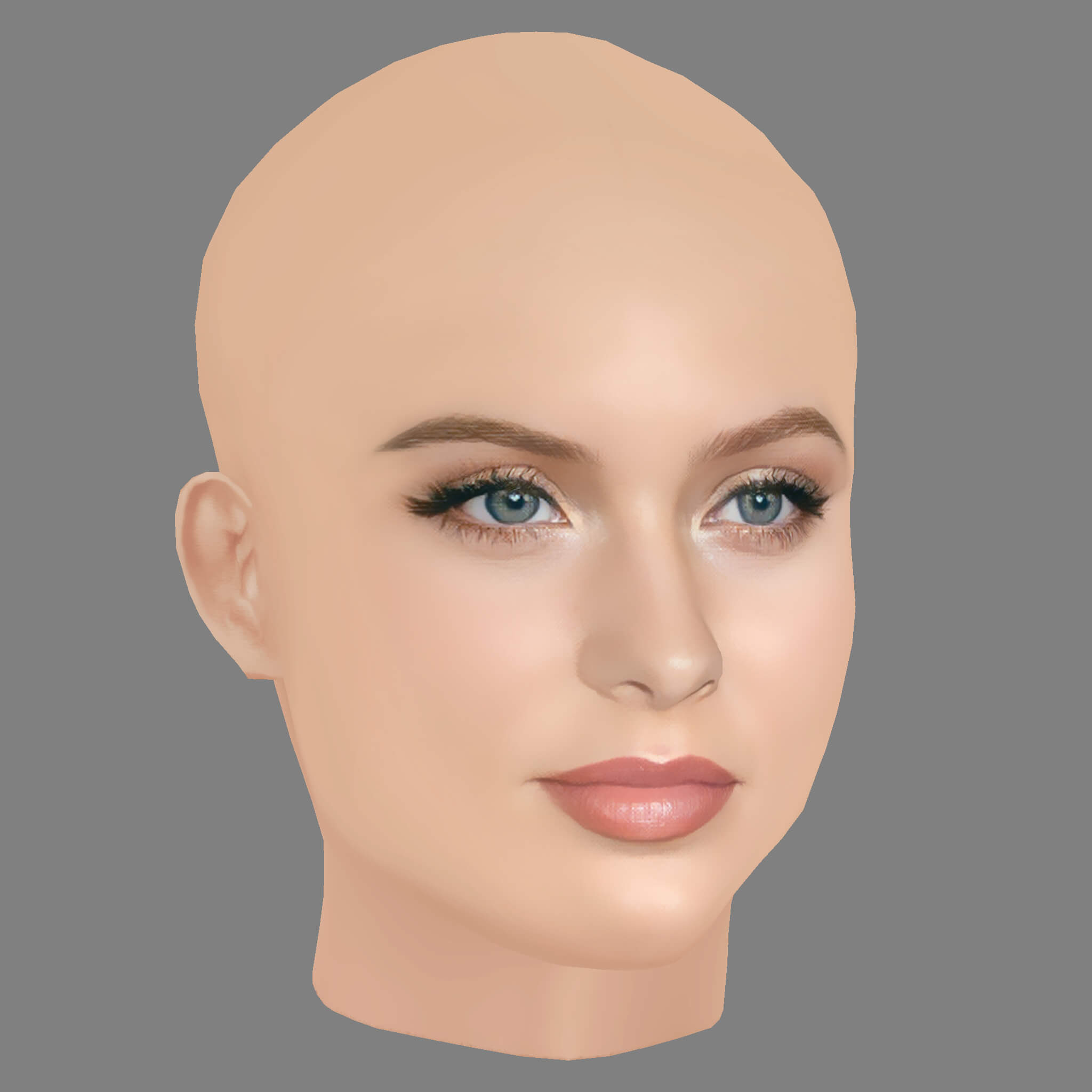 Zara Larsson Head - No Hair - Low Poly Head for Game 3D Model by Nammichael