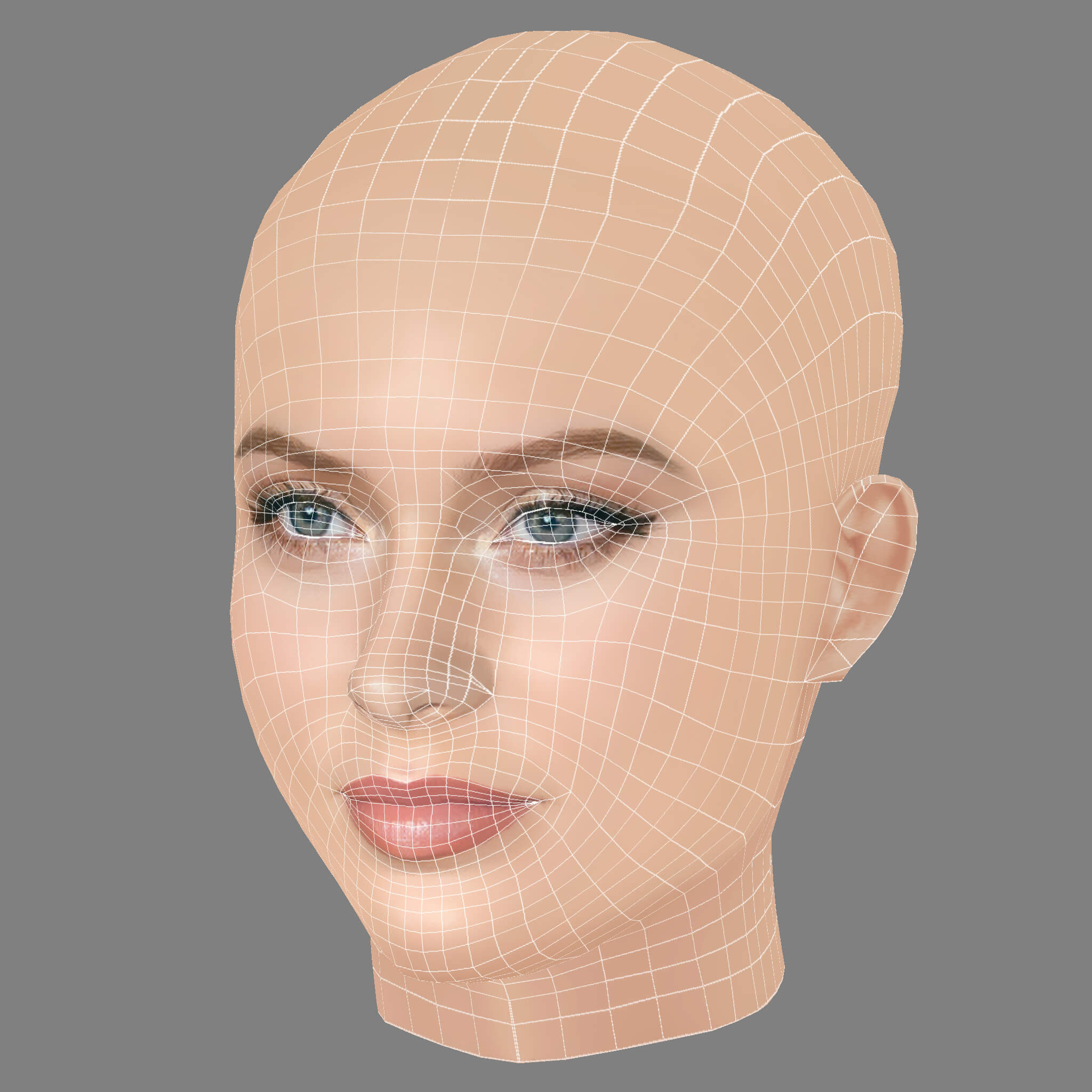 Zara Larsson Head - No Hair - Low Poly Head for Game 3D Model by Nammichael
