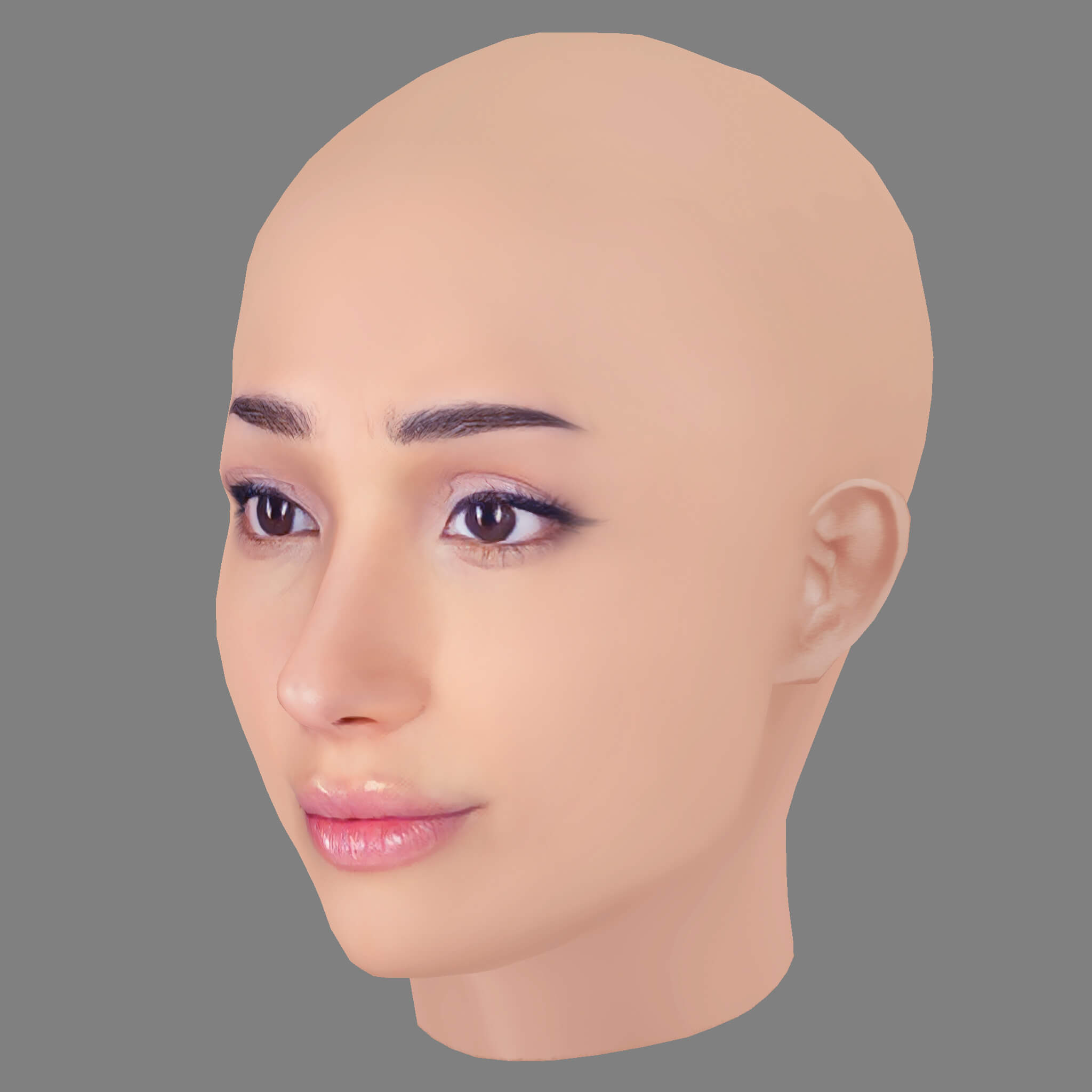 Zion Moreno Head - No Hair - Low Poly Head for Game 3D Model by Nammichael