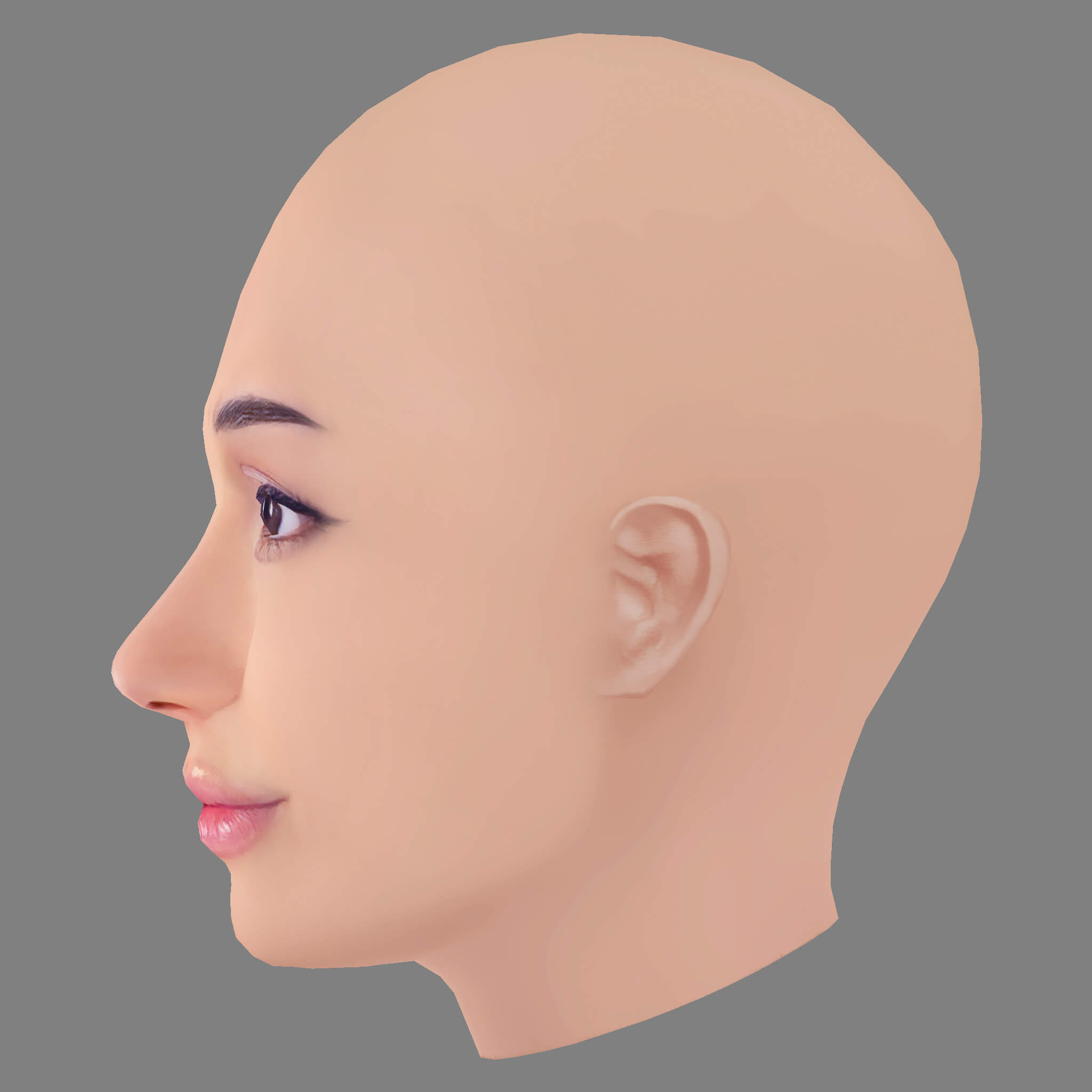 Zion Moreno Head - No Hair - Low Poly Head for Game 3D Model by Nammichael