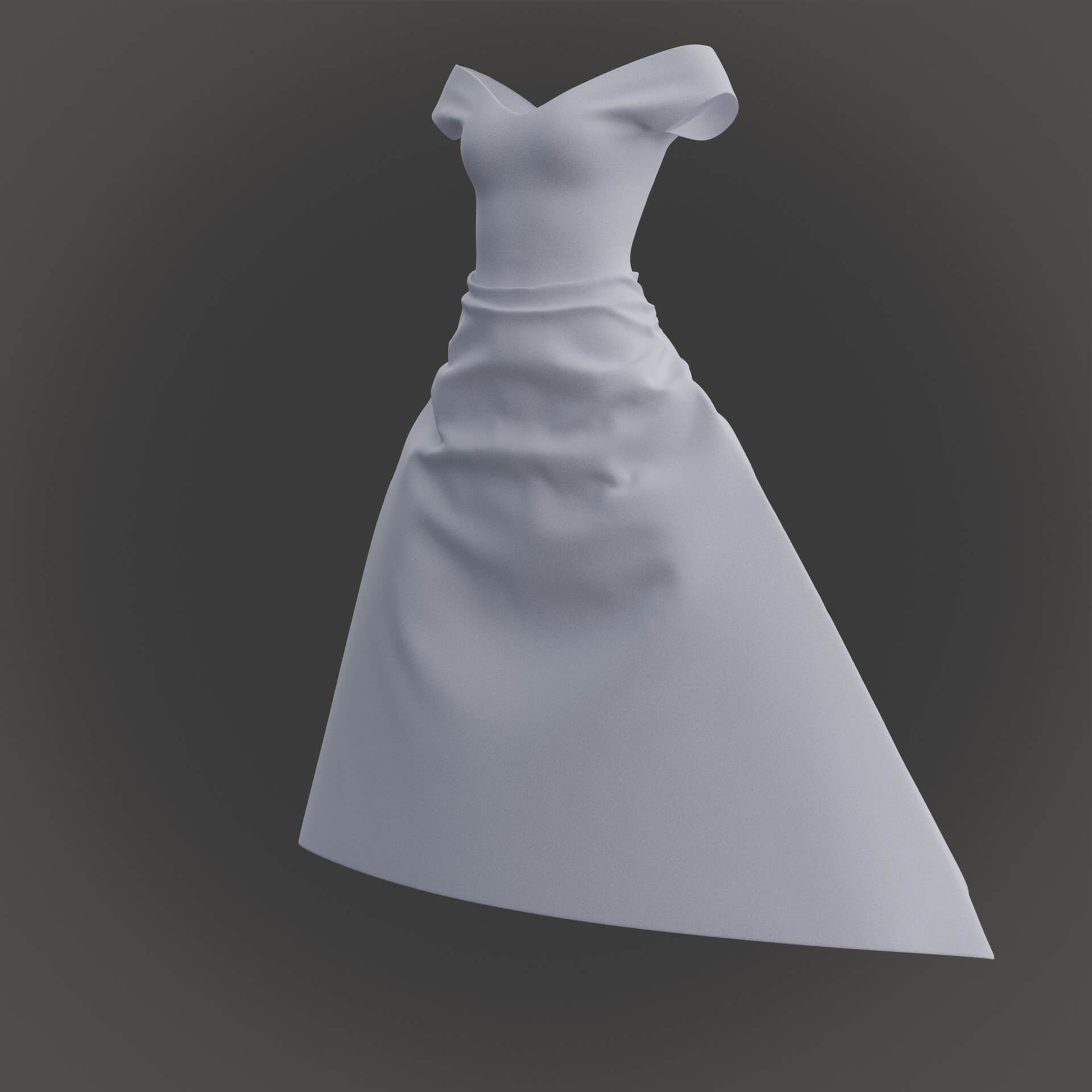 3D Female Gown - Simple Wedding Gown by Nana Jimoh