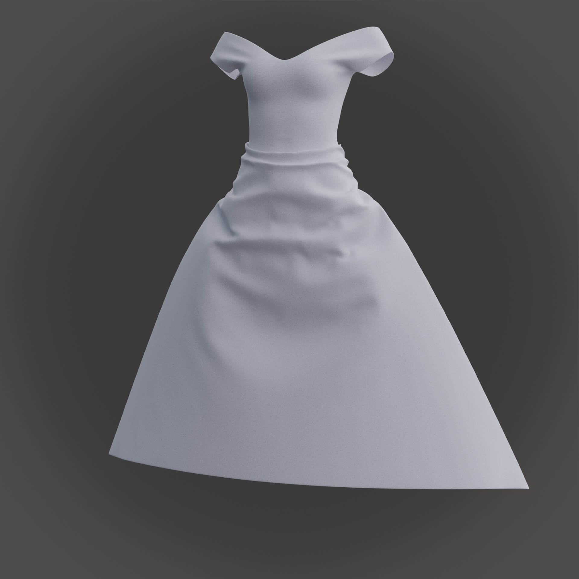 3D Female Gown - Simple Wedding Gown by Nana Jimoh