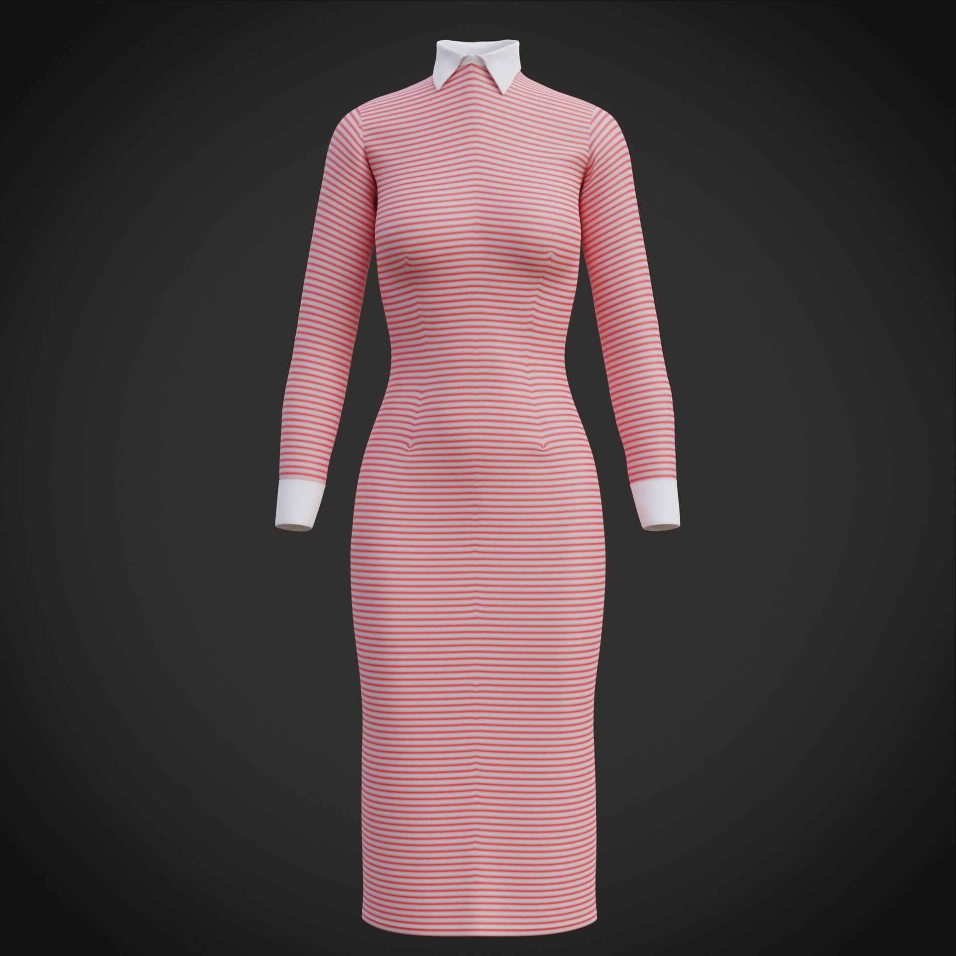 Collar Dress - 3D Model by Nana Jimoh