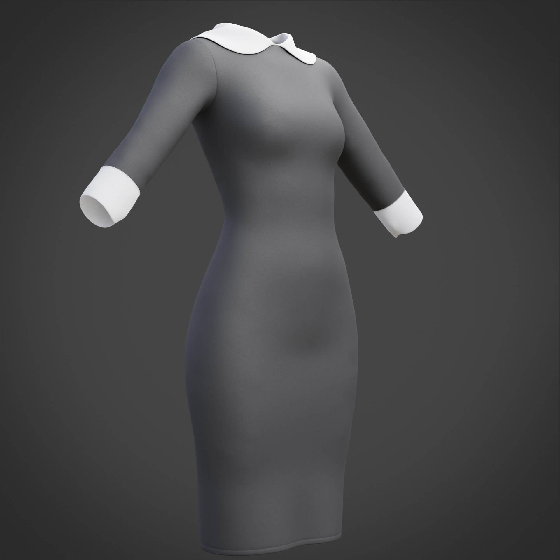 Collar Dress - 3D Model by Nana Jimoh