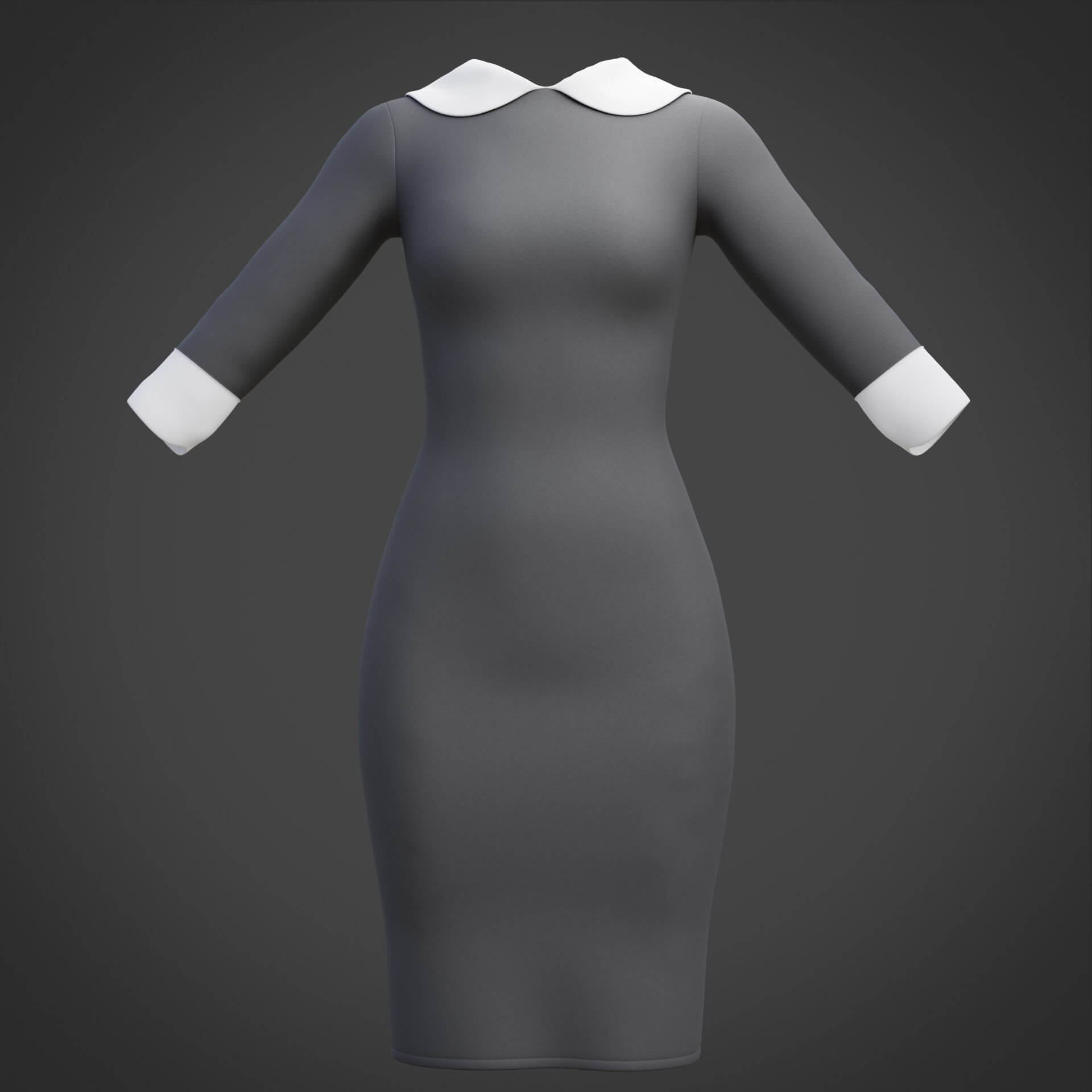 Collar Dress - 3D Model by Nana Jimoh