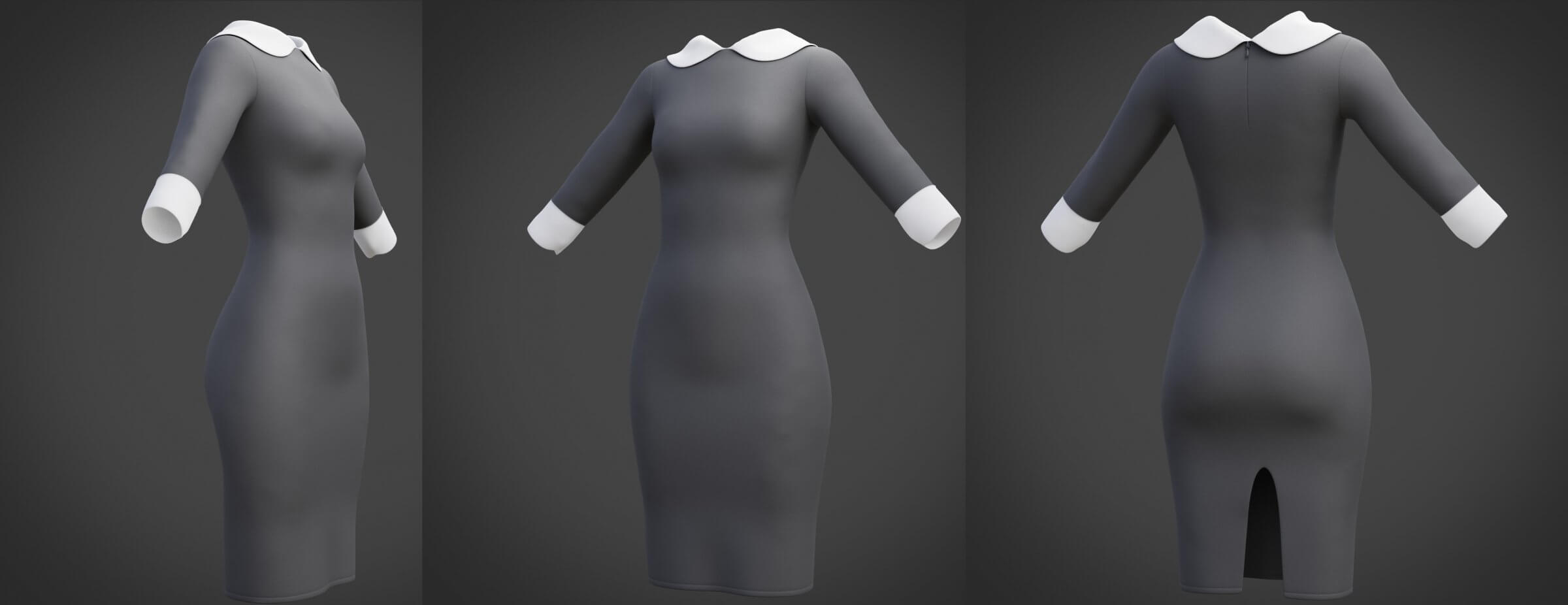 Collar Dress - 3D Model by Nana Jimoh