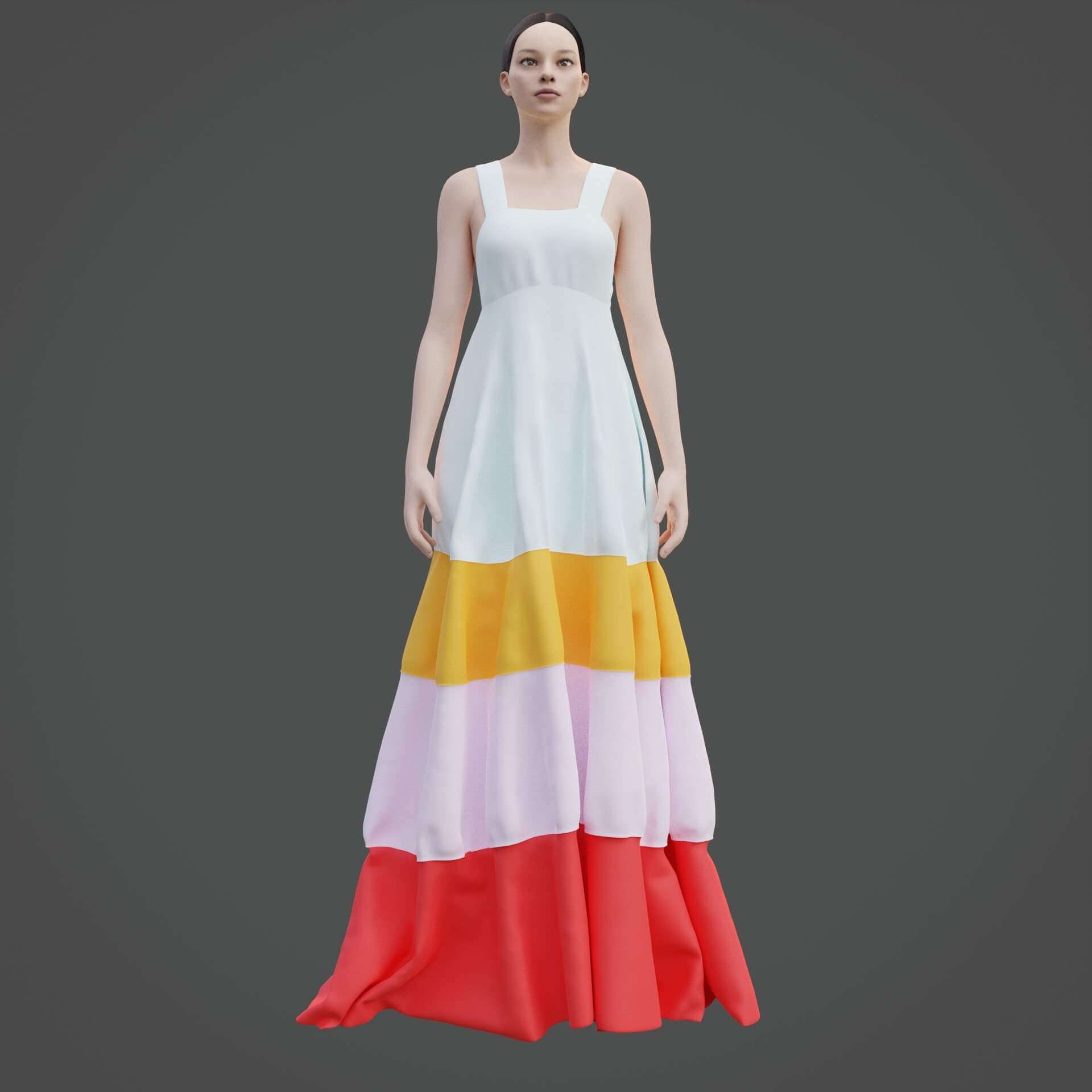 Tiered Maxi Dress - 3D Model by Nana Jimoh
