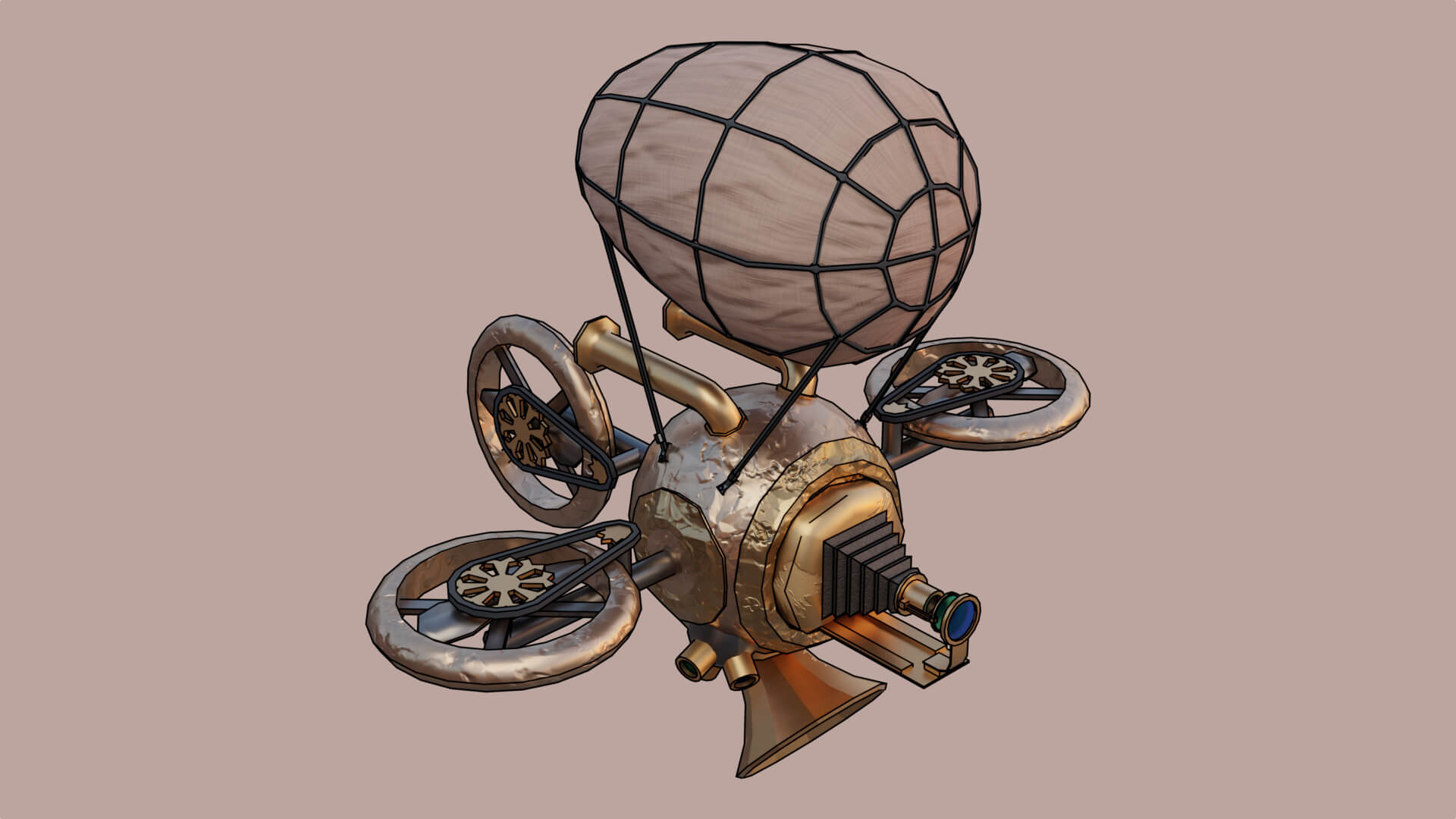 Dron Steam Pank - 3D Model by Nangliy