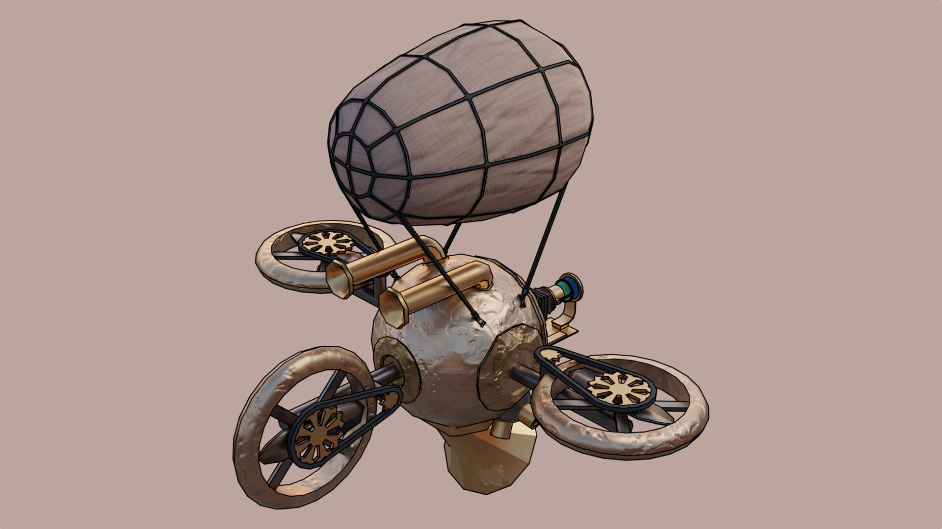 Dron Steam Pank - 3D Model by Nangliy