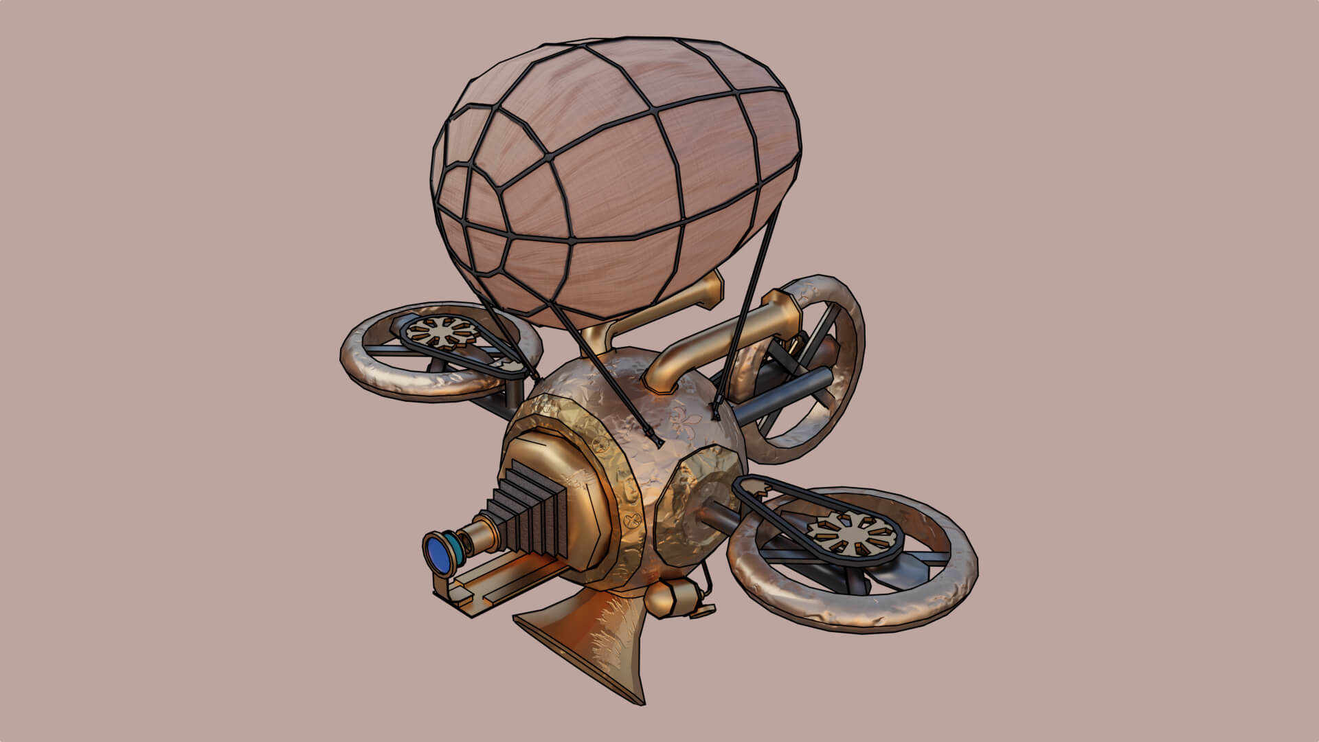 Dron Steam Pank - 3D Model by Nangliy