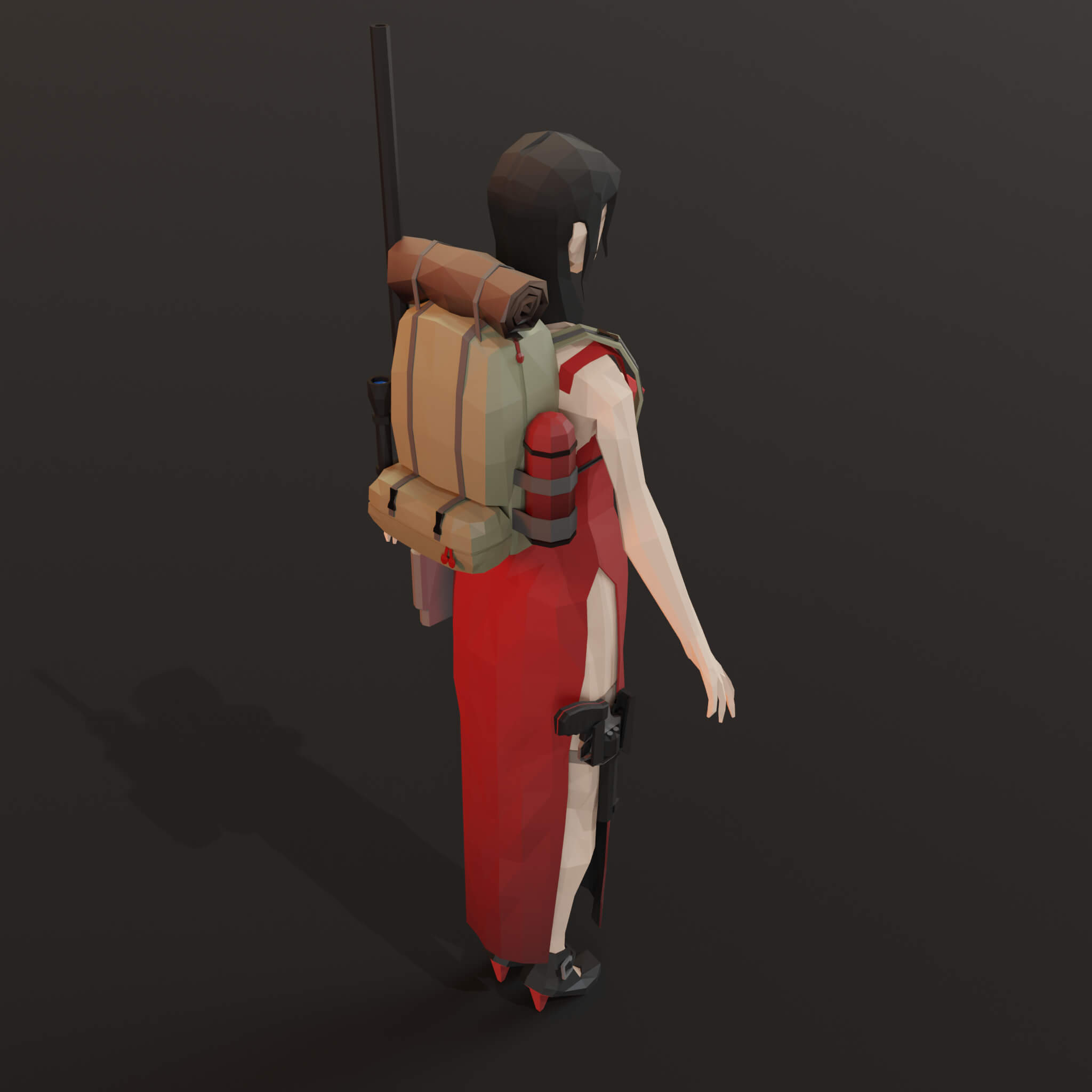 Low Poly Style Character - 3D Model by Nangliy