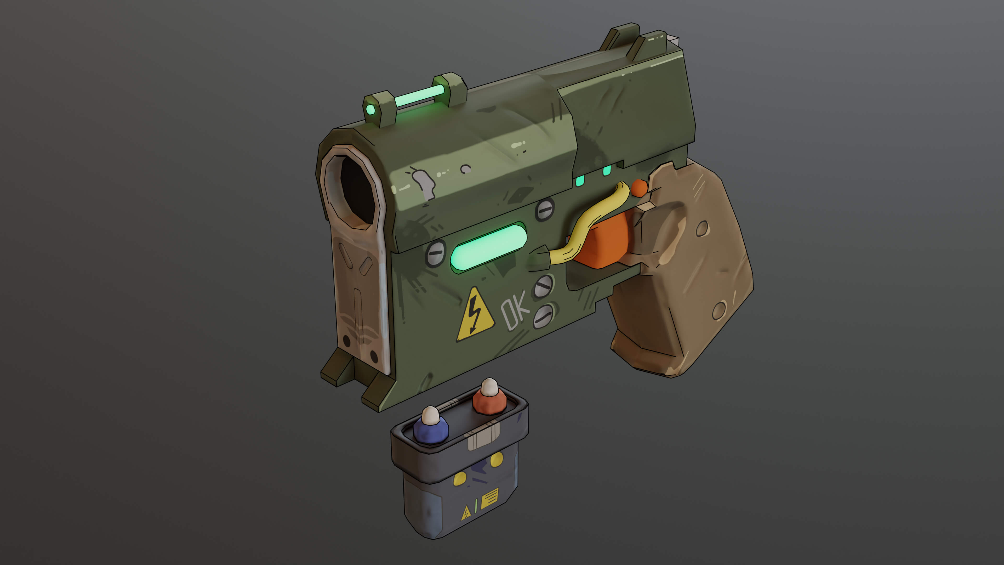 Plasma Gun Cartoon - 3D Model by Nangliy