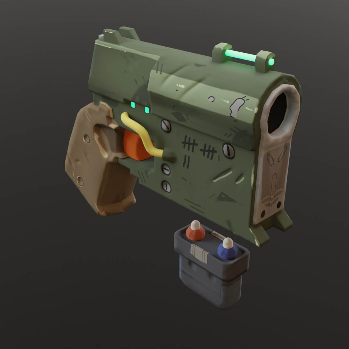 Plasma Gun Cartoon - 3D Model by Nangliy