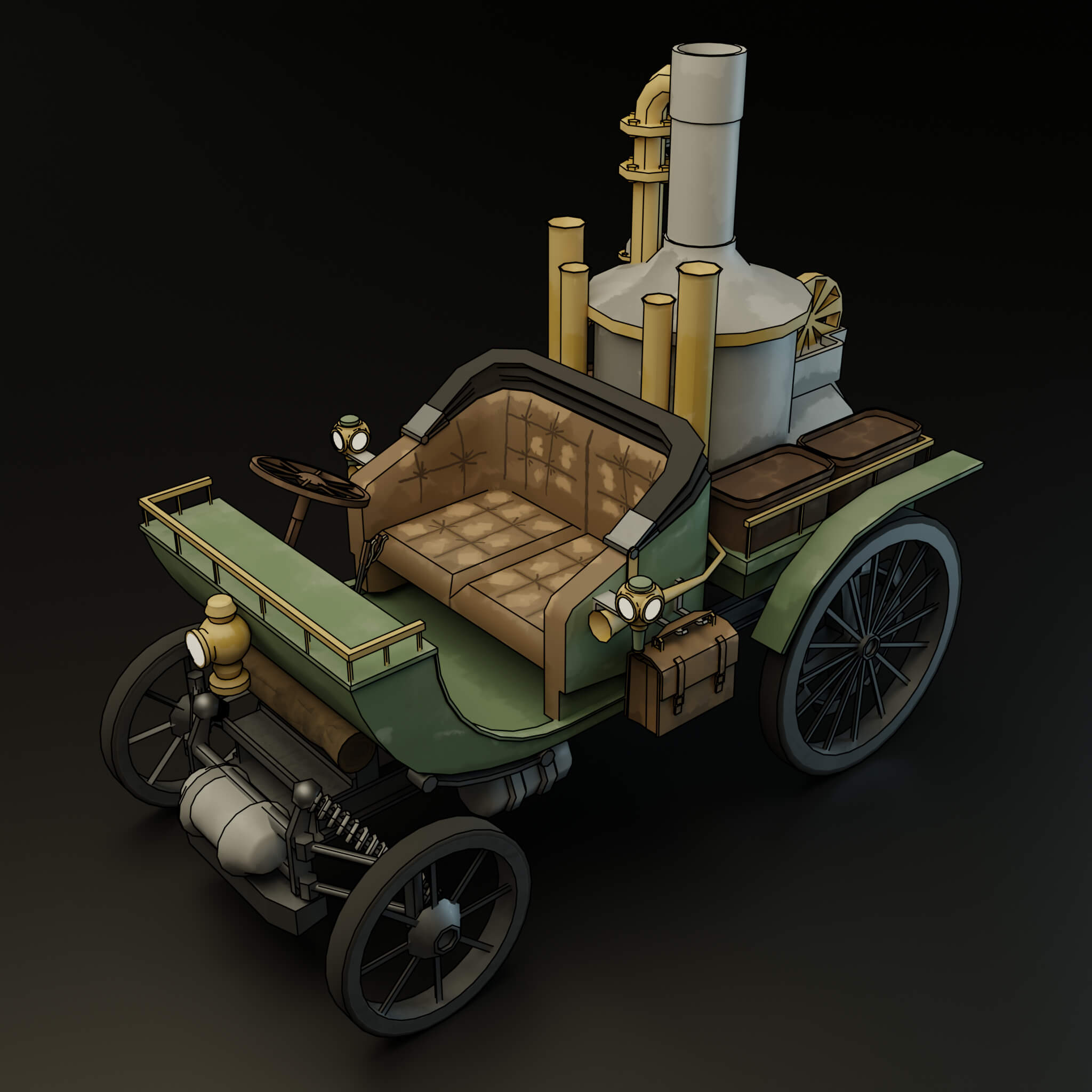 Steam Punk Car - 3D Model by Nangliy